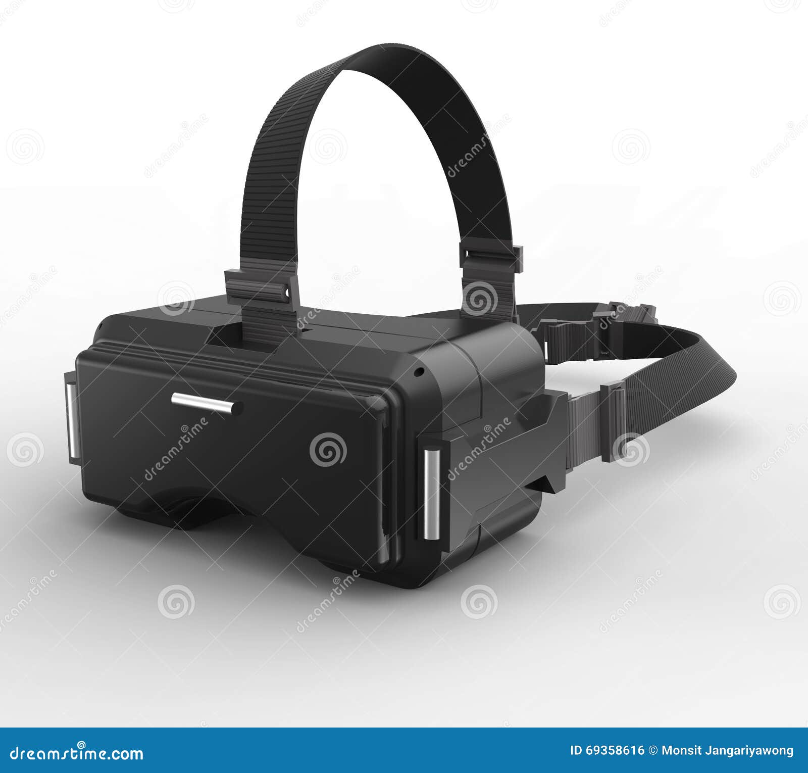 3d Rendering Image of Black VR Headset on White Background with Stock ...
