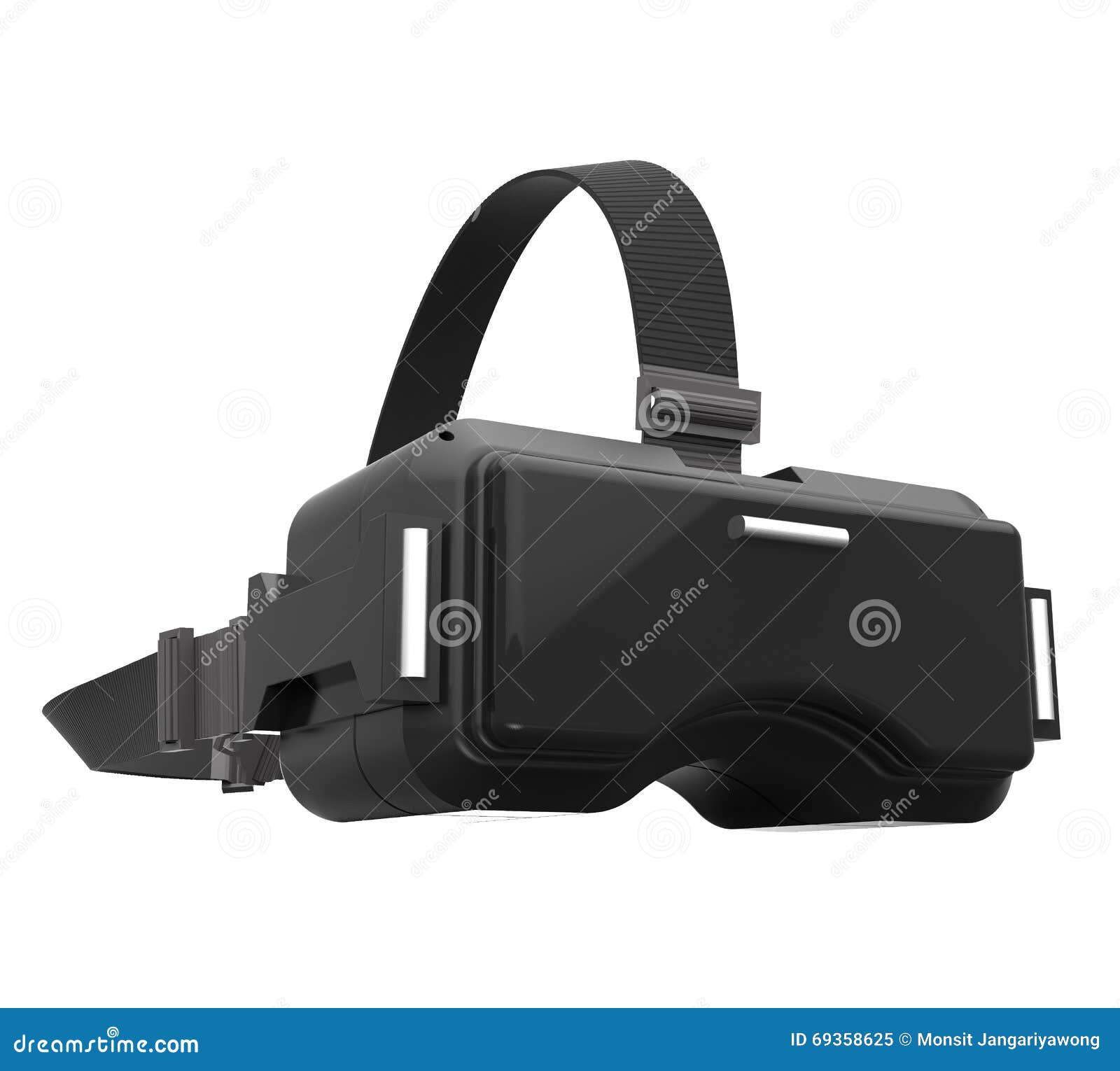 3d Rendering Image of Black VR Headset on White Background with Stock ...