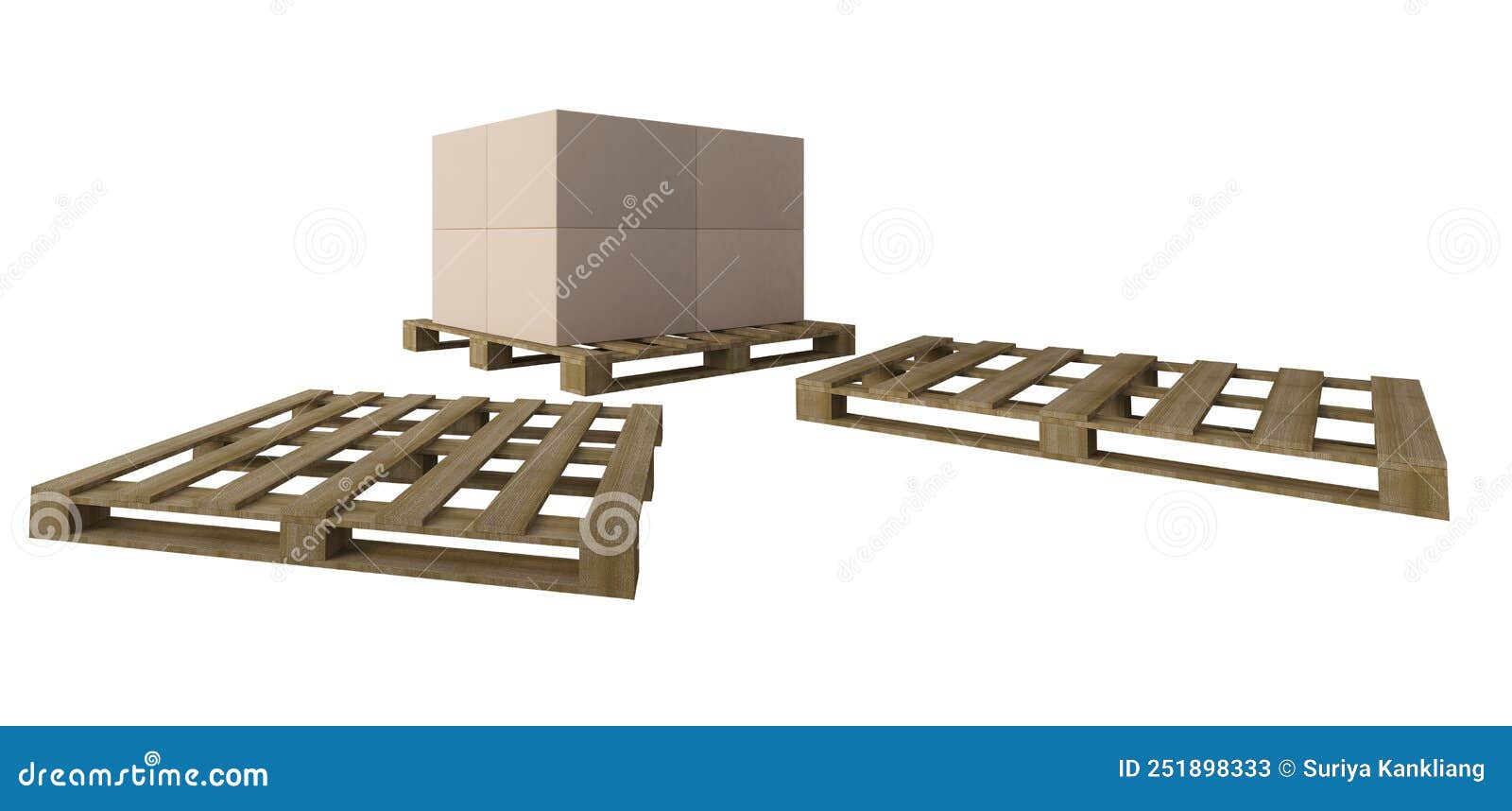 3d Rendering Of A Pallet Isolated In A Studio Background Royalty-Free ...
