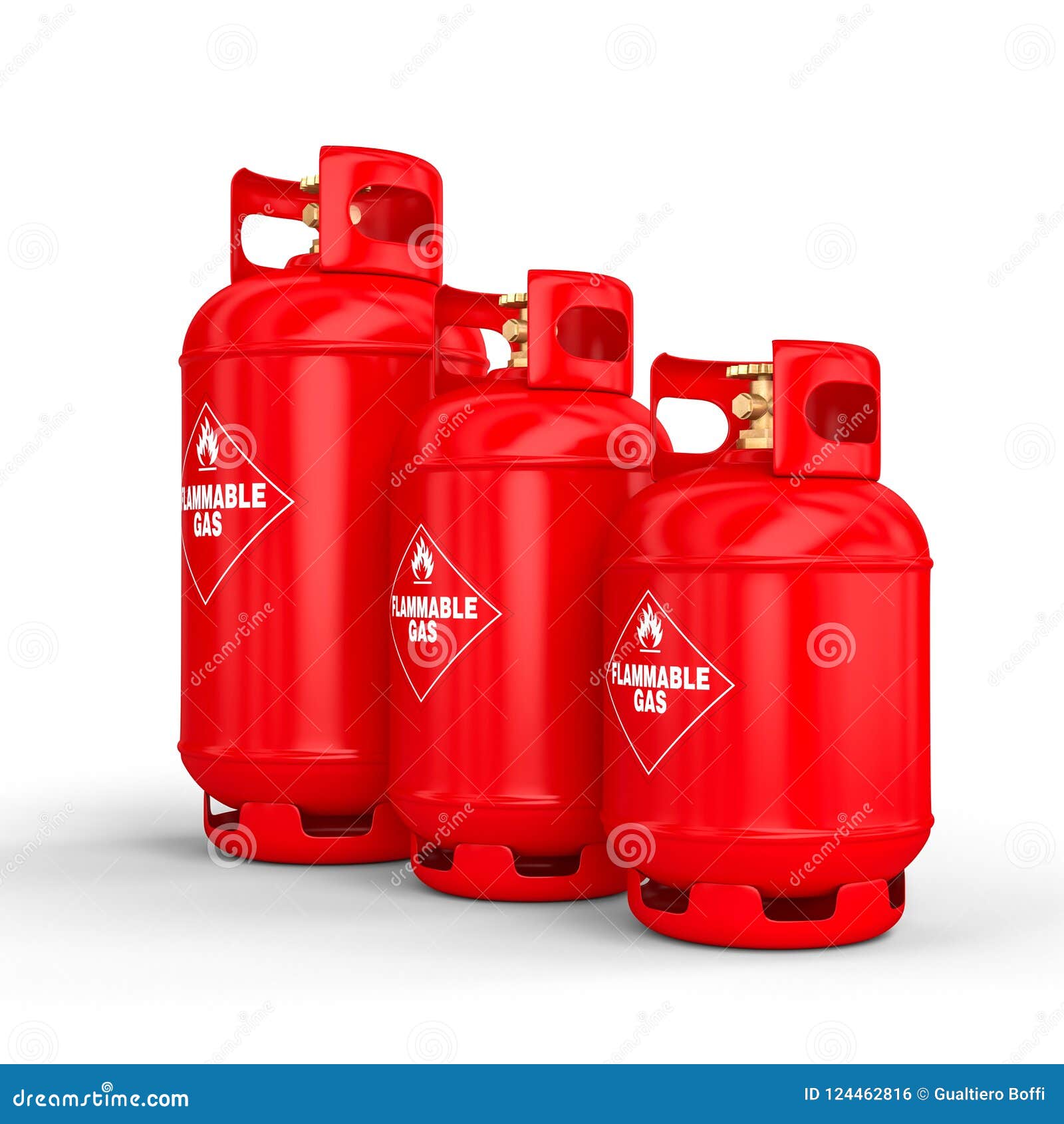 3d gas cylinder on white stock illustration. Illustration of flammable ...