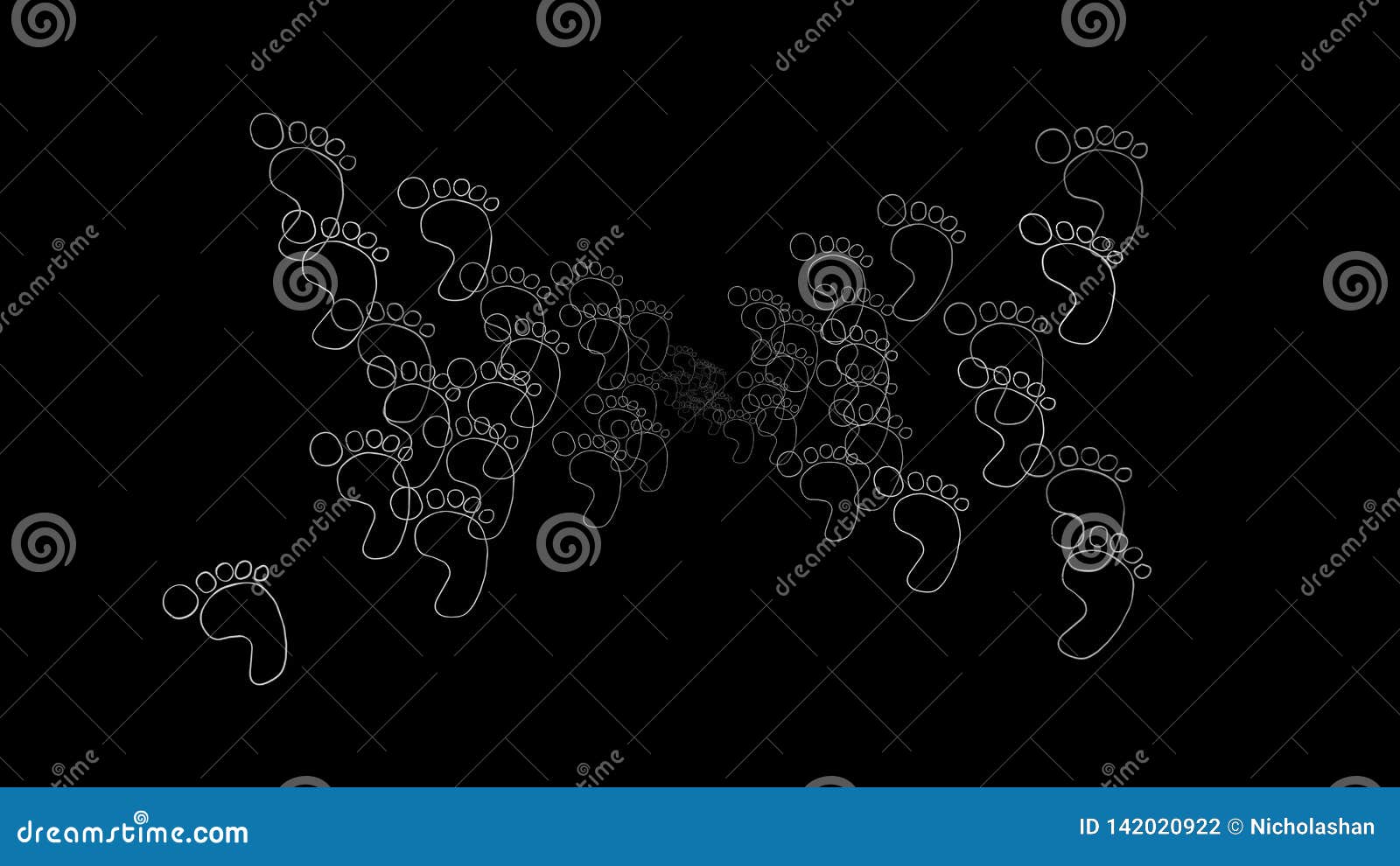 3d Rendering of Image of Footprint with Different Angle Stock ...
