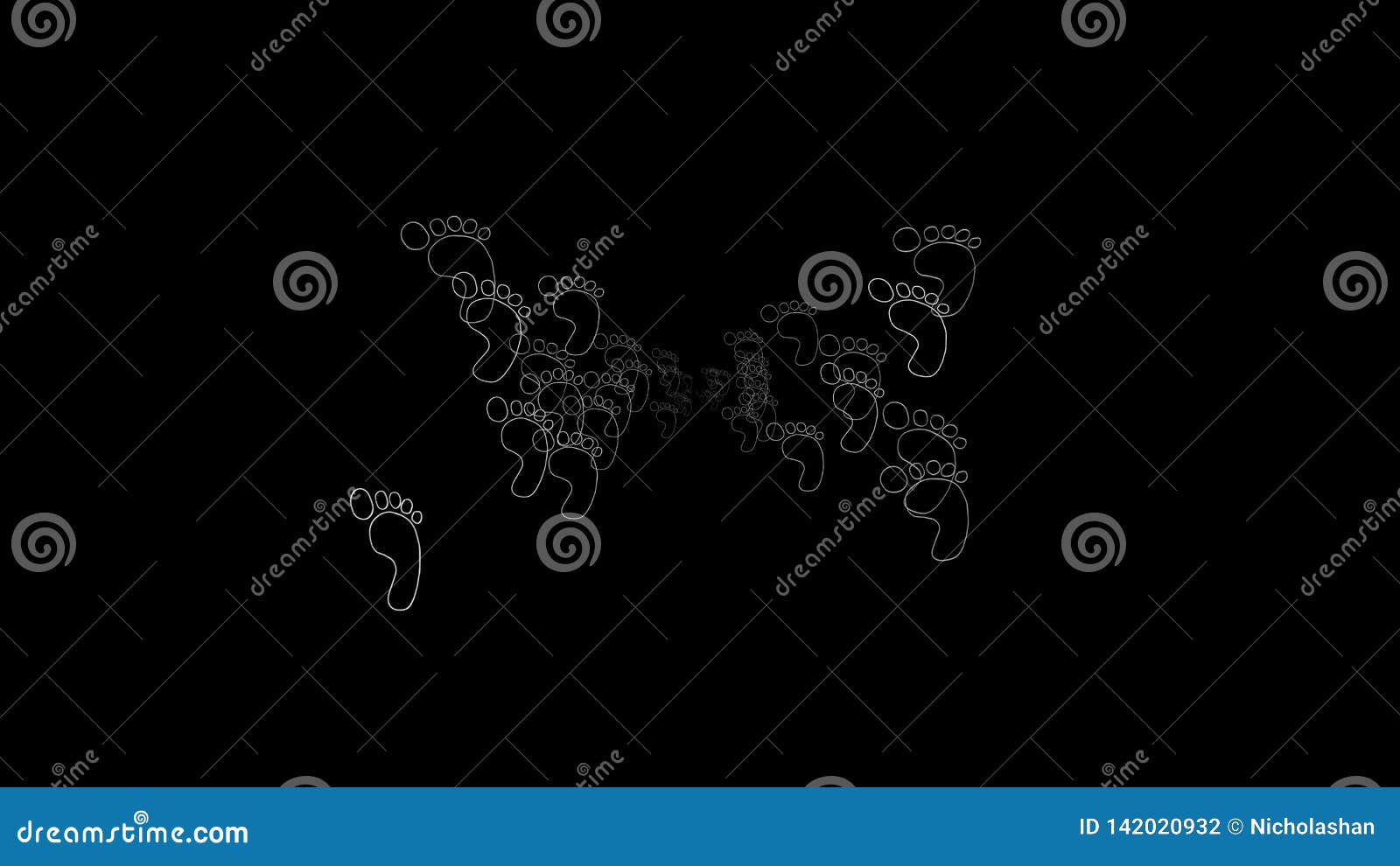 3d Rendering of Image of Footprint with Different Angle Stock ...
