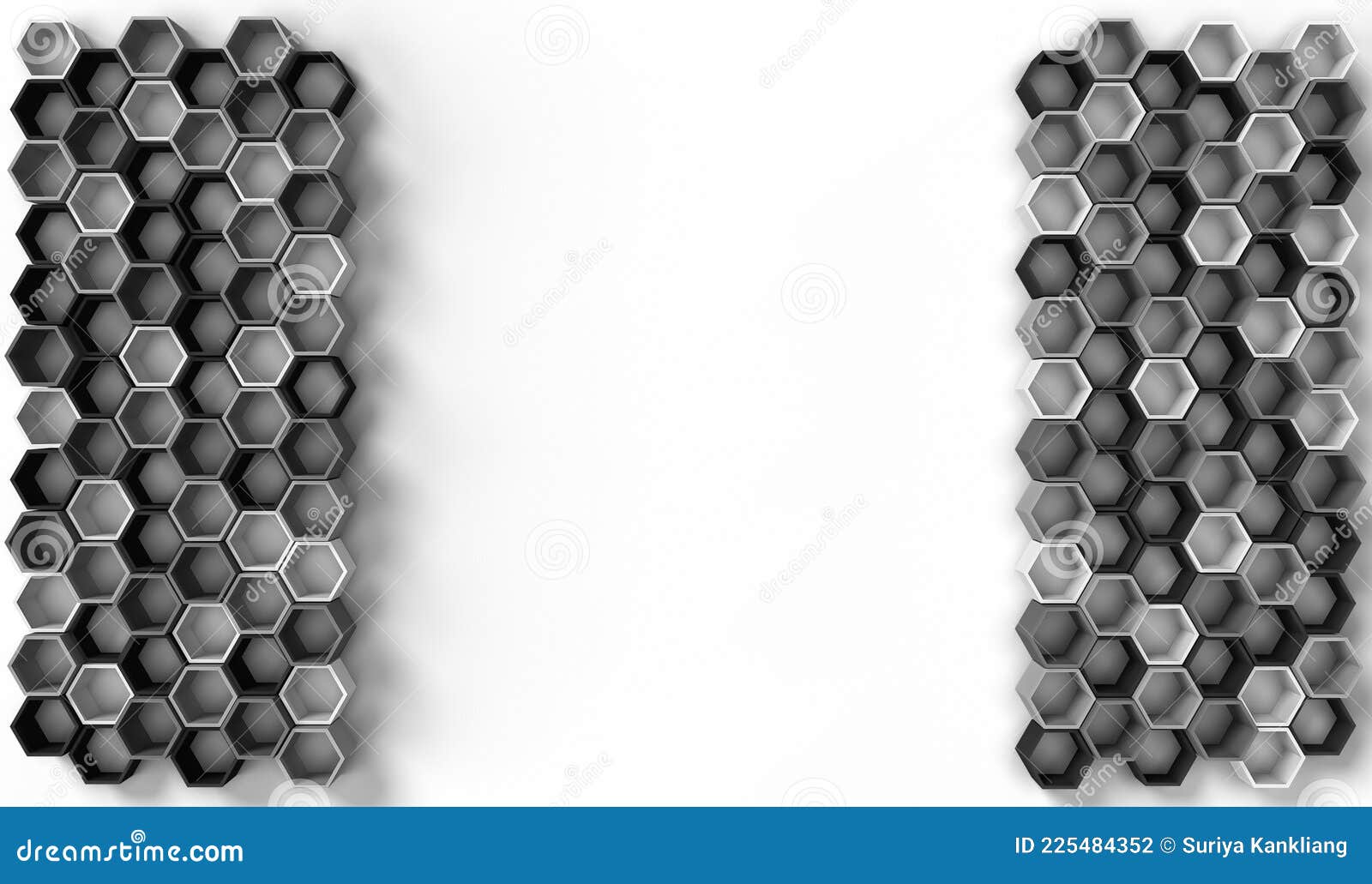 3d Rendering Image of Hexagon Solid Shape Stock Illustration ...