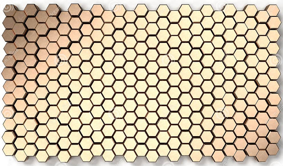 3d Rendering Image of Hexagon Solid Shape Stock Illustration ...