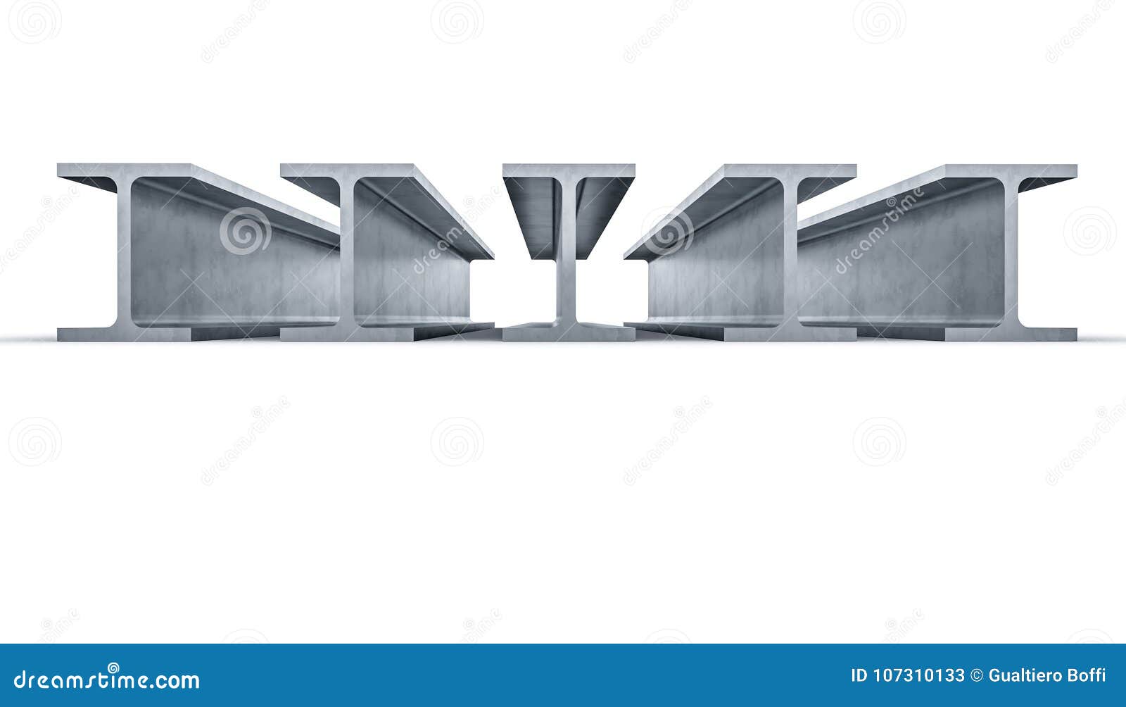 Steel metal beam 3d stock illustration. Illustration of render - 107310133