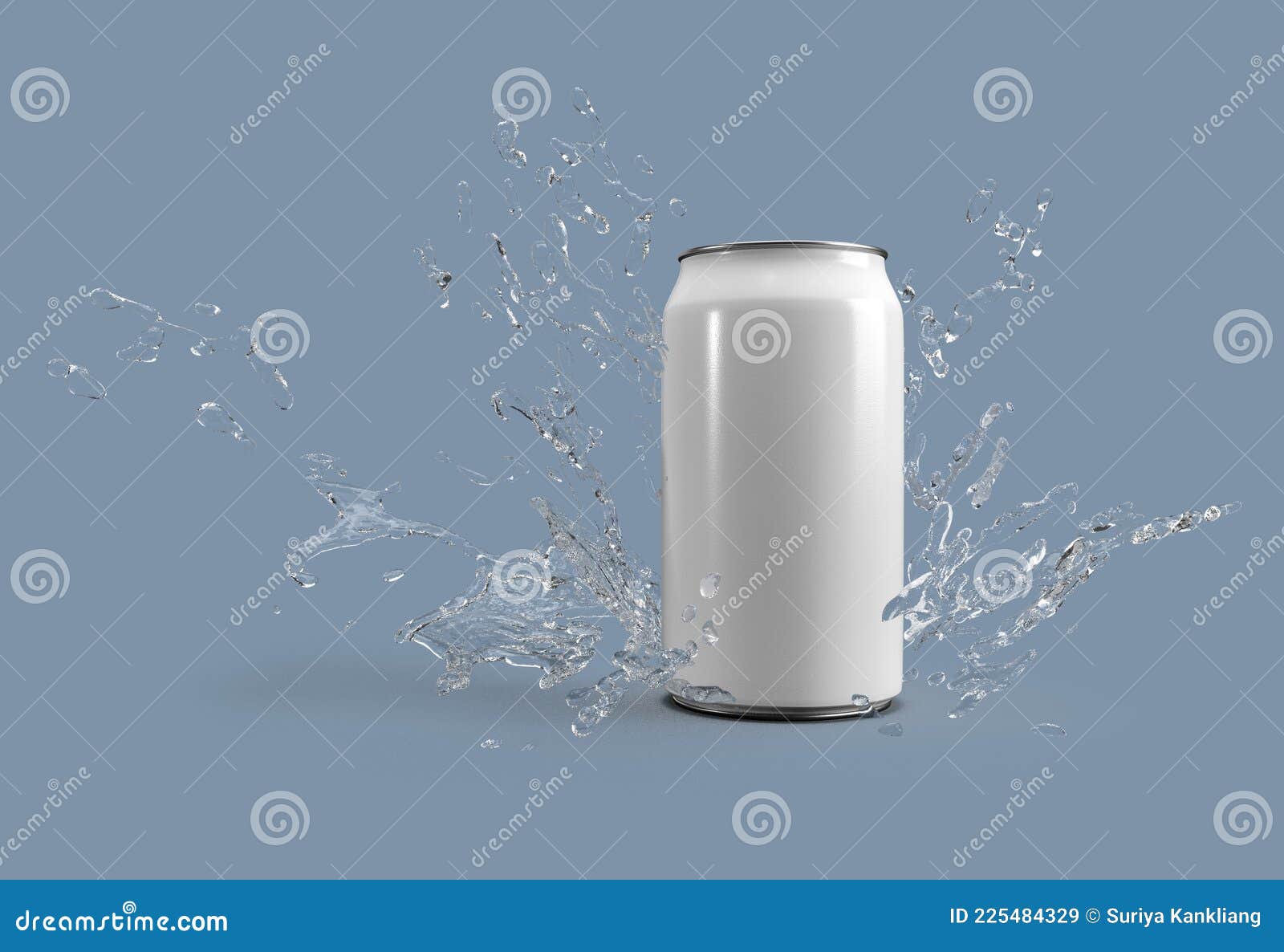 3d Rendering Image of White Can and Water Splash Stock Illustration ...