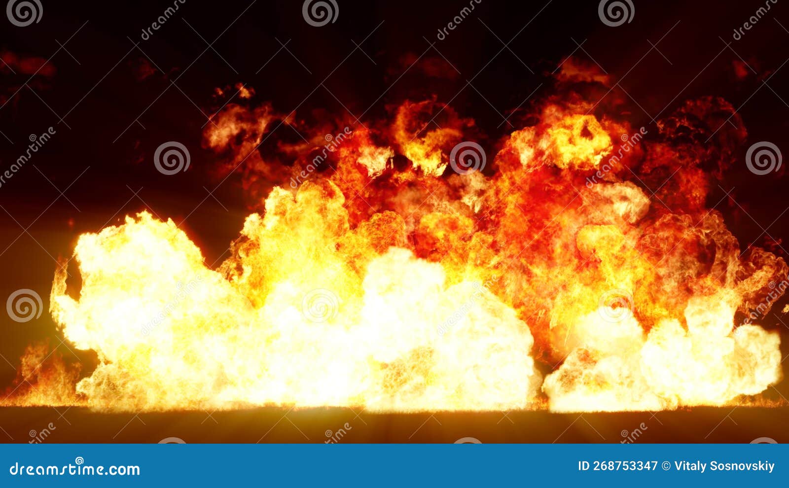 3D Rendering of Impressive Explosions Isolated on Black Background ...