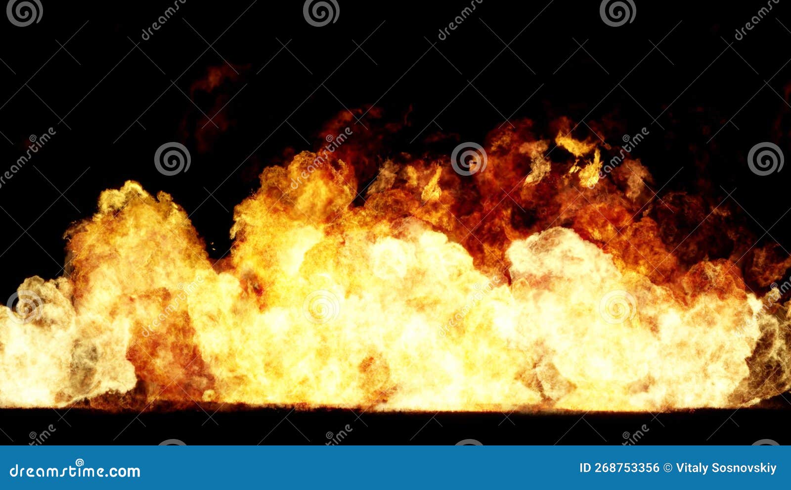 3D Rendering of Impressive Explosions Isolated on Black Background ...