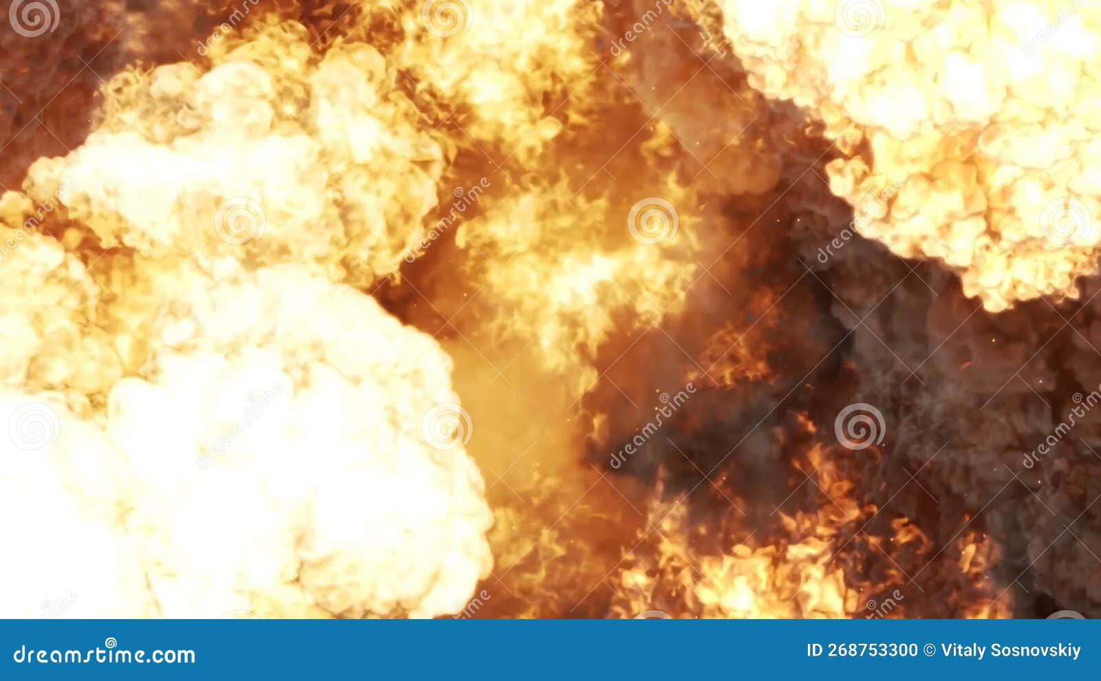 3D Rendering of an Impressive Intense Explosion on a Black Background ...