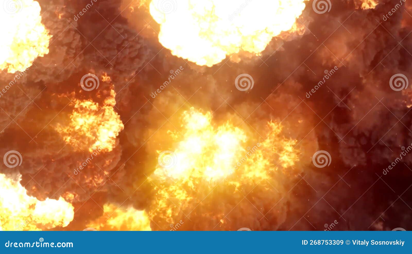 3D Rendering of an Impressive Intense Explosion on a Black Background ...