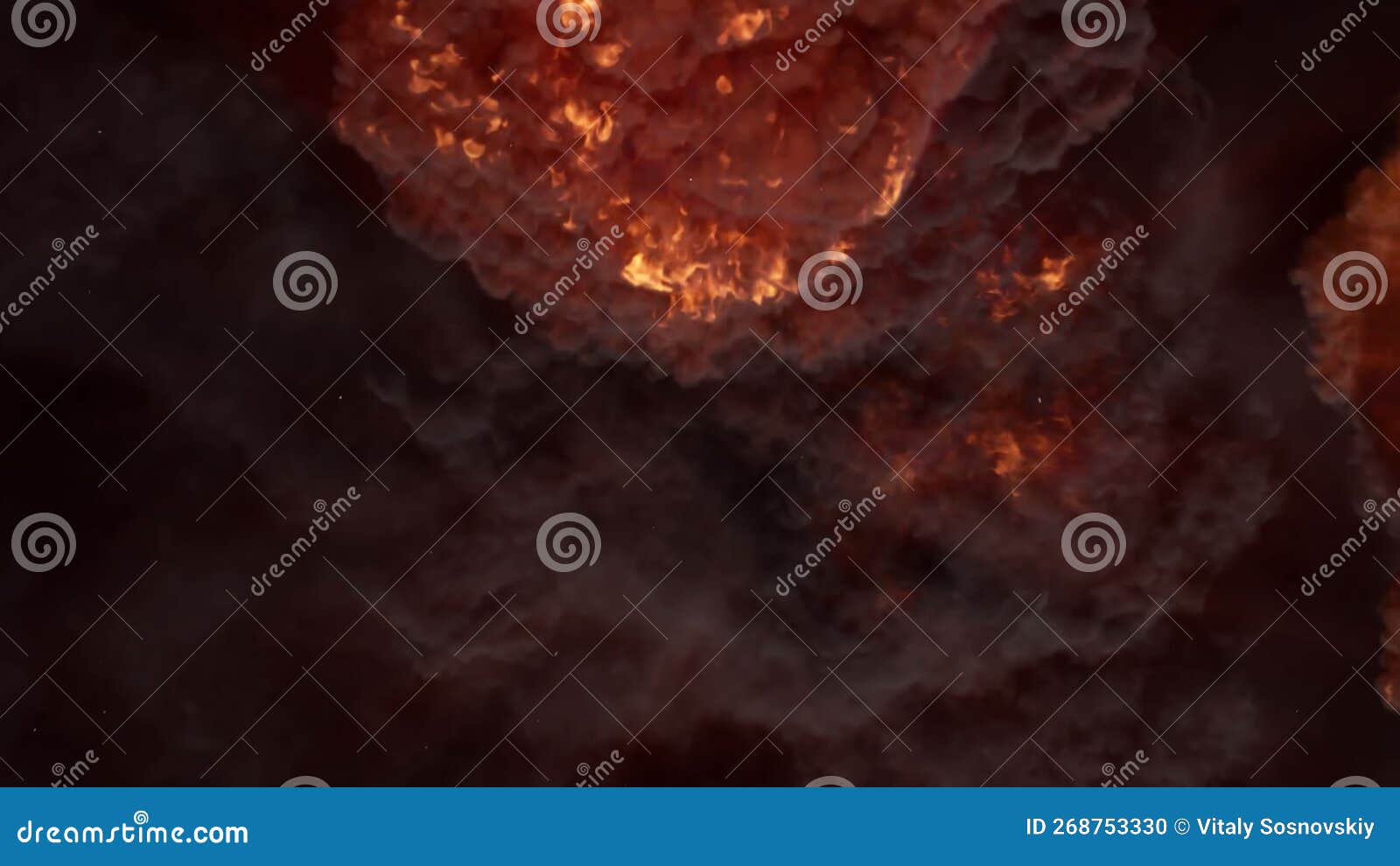 3D Rendering of an Impressive Intense Explosion on a Black Background ...