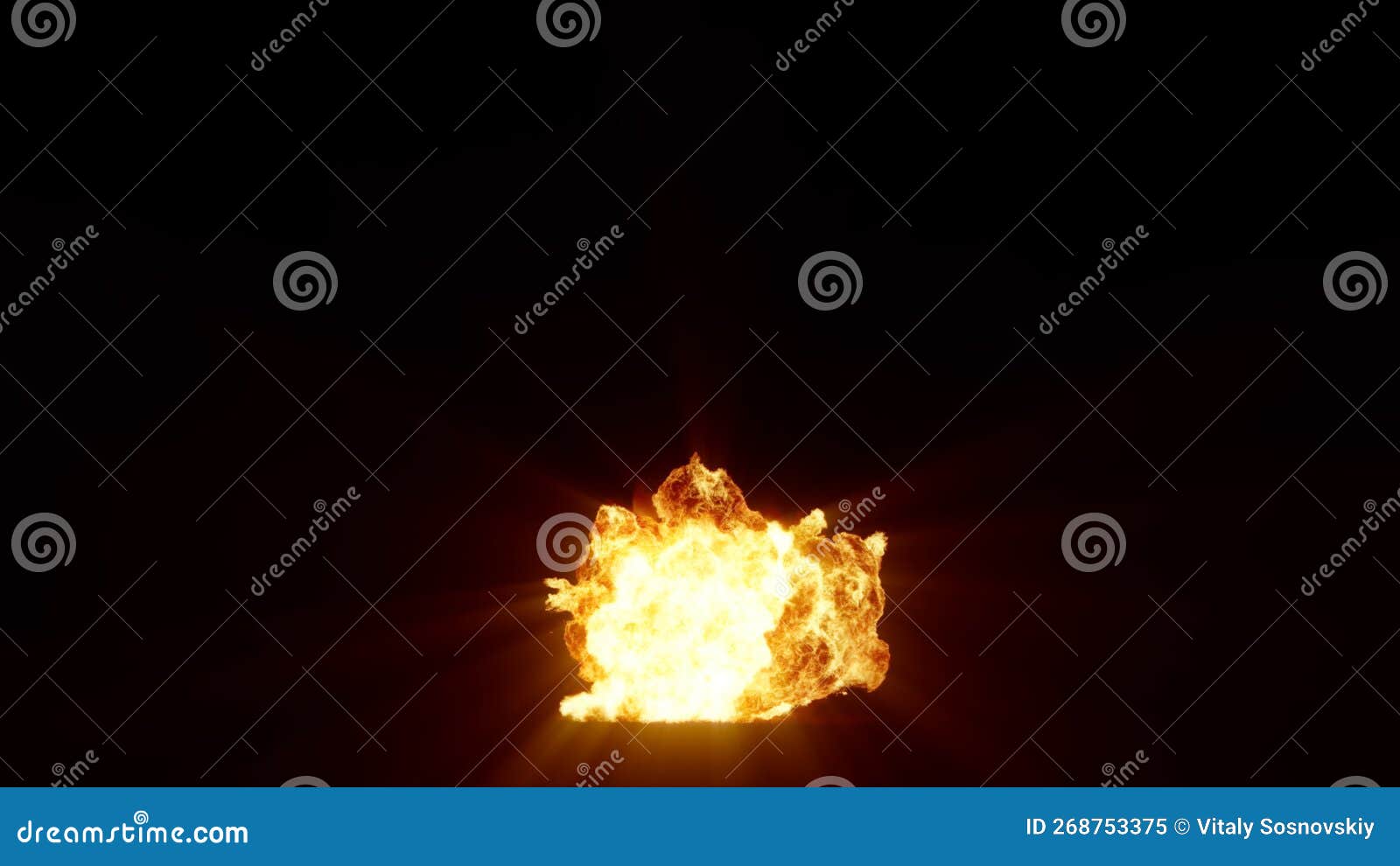 3D Rendering of an Impressive Intense Explosion on a Black Background ...