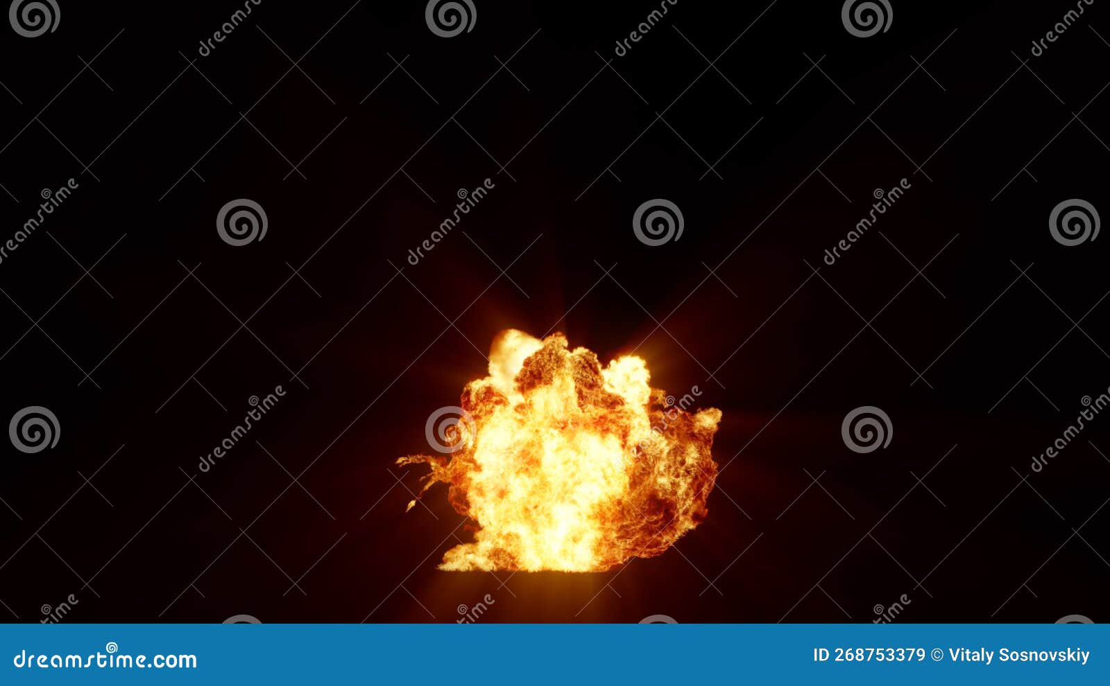 3D Rendering of an Impressive Intense Explosion on a Black Background ...