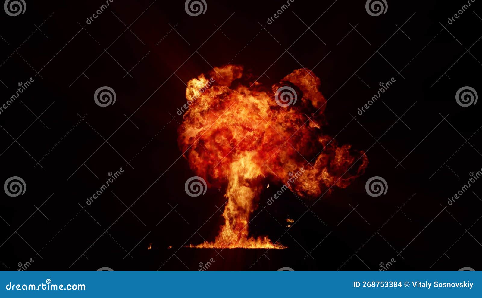 3D Rendering of an Impressive Intense Explosion on a Black Background ...