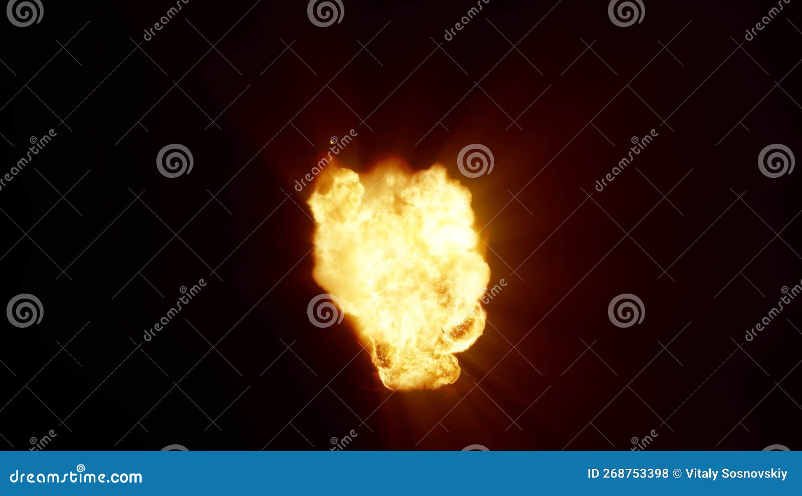 3D Rendering of an Impressive Intense Explosion on a Black Background ...