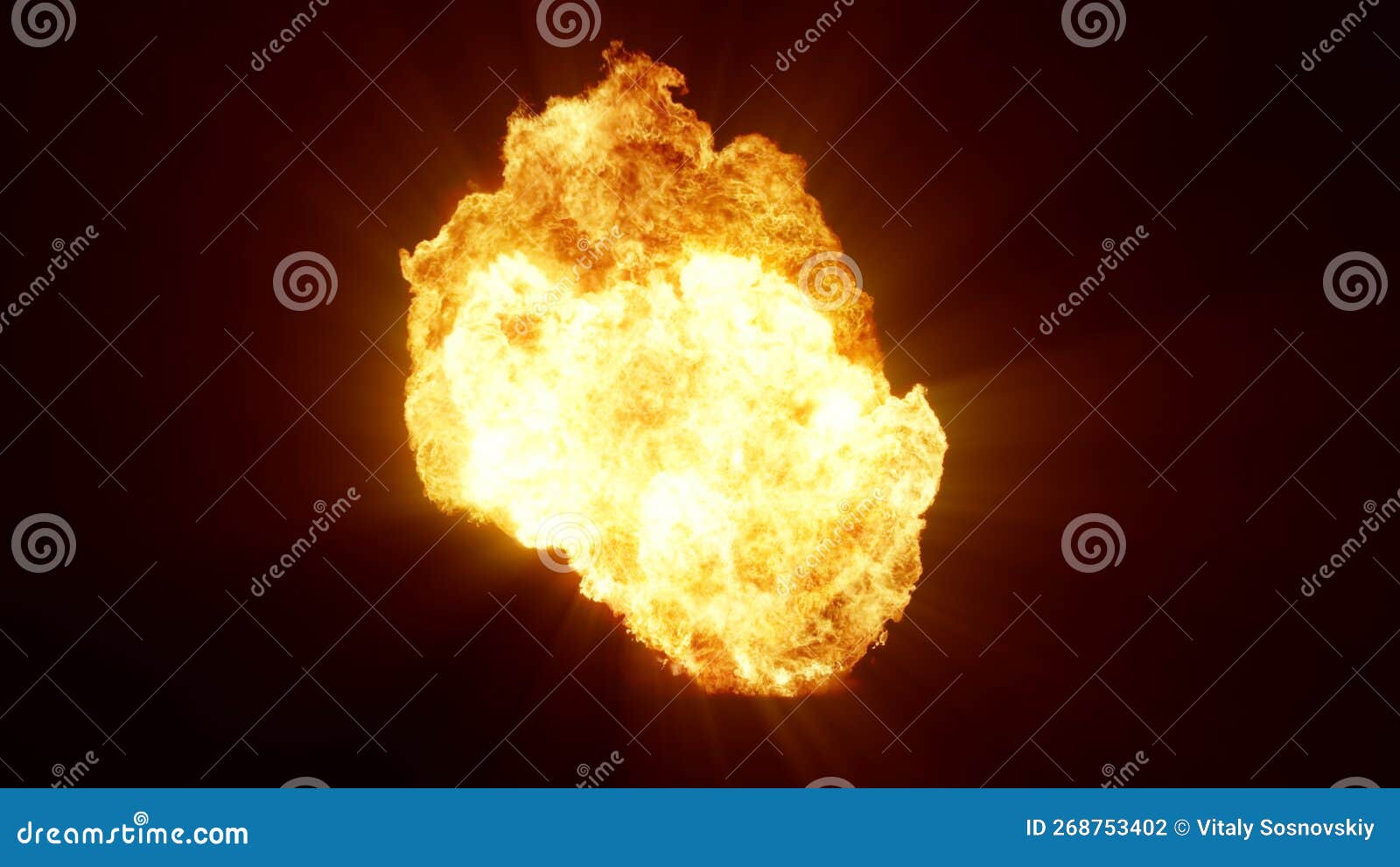 3D Rendering of an Impressive Intense Explosion on a Black Background ...
