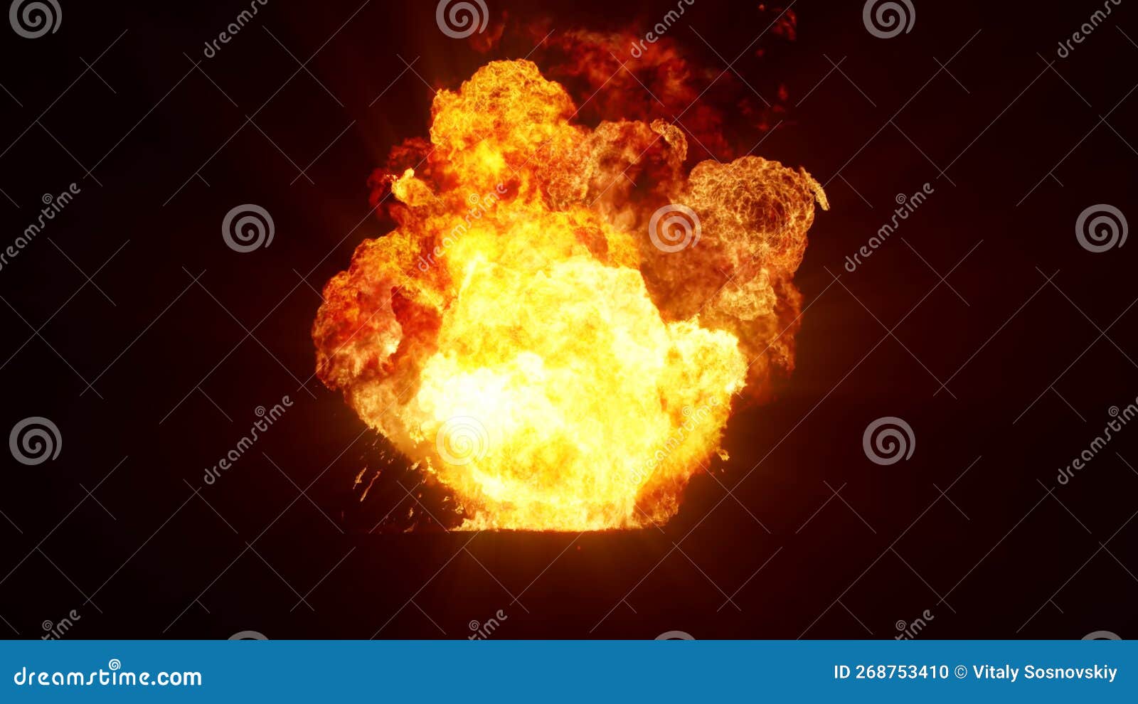 3D Rendering of an Impressive Intense Explosion on a Black Background ...