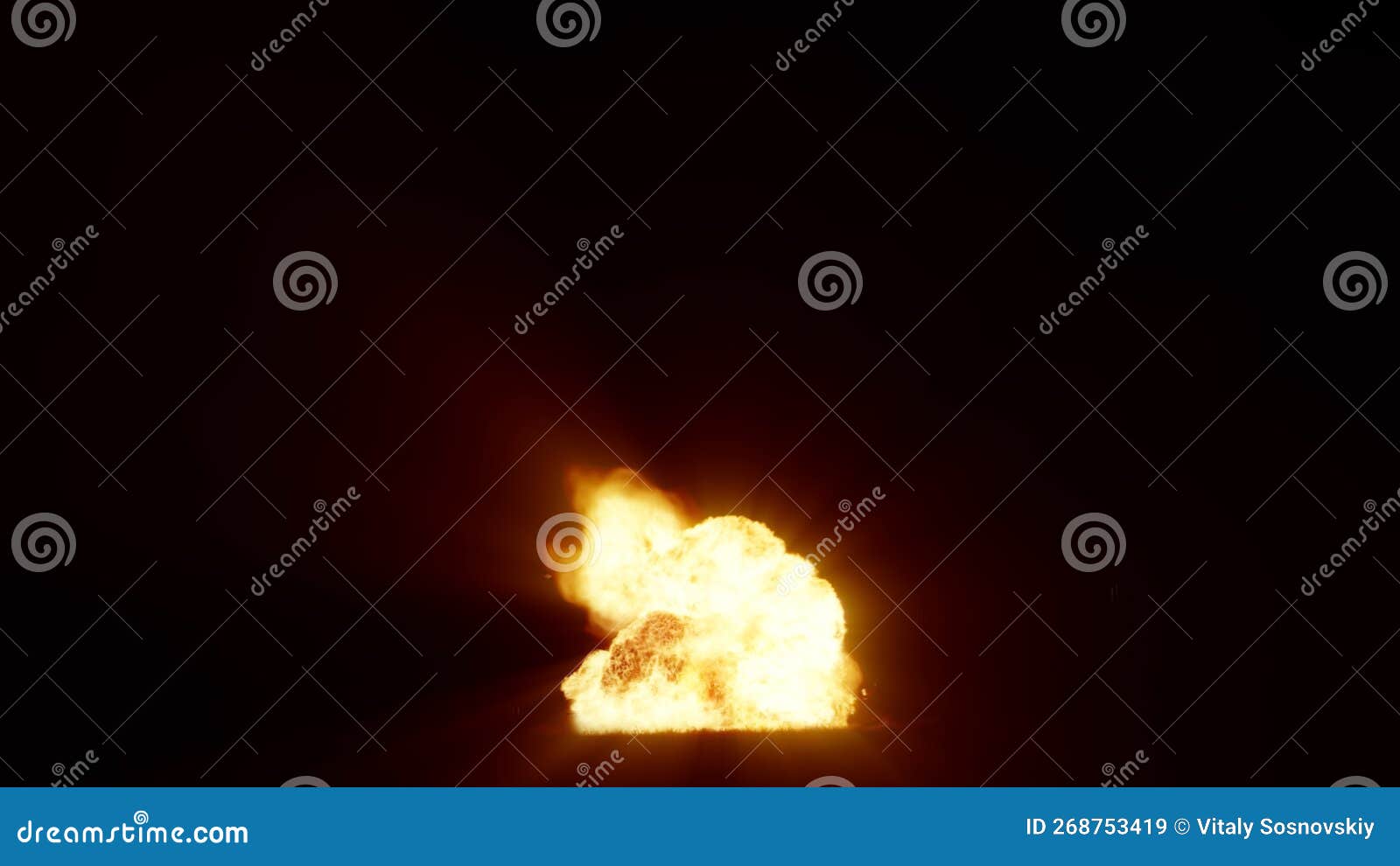 3D Rendering of an Impressive Intense Explosion on a Black Background ...