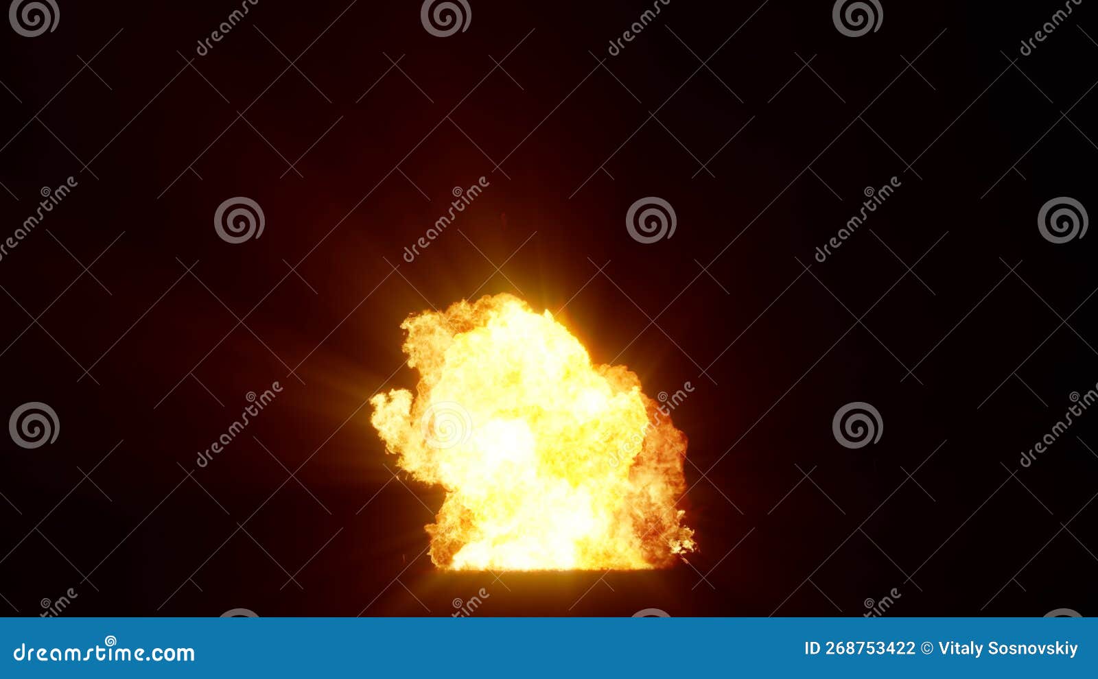 3D Rendering of an Impressive Intense Explosion on a Black Background ...
