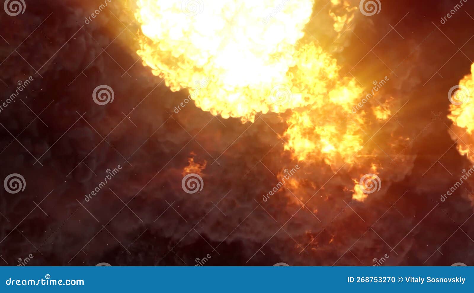3D Rendering of an Impressive Intense Explosion on a Black Background ...