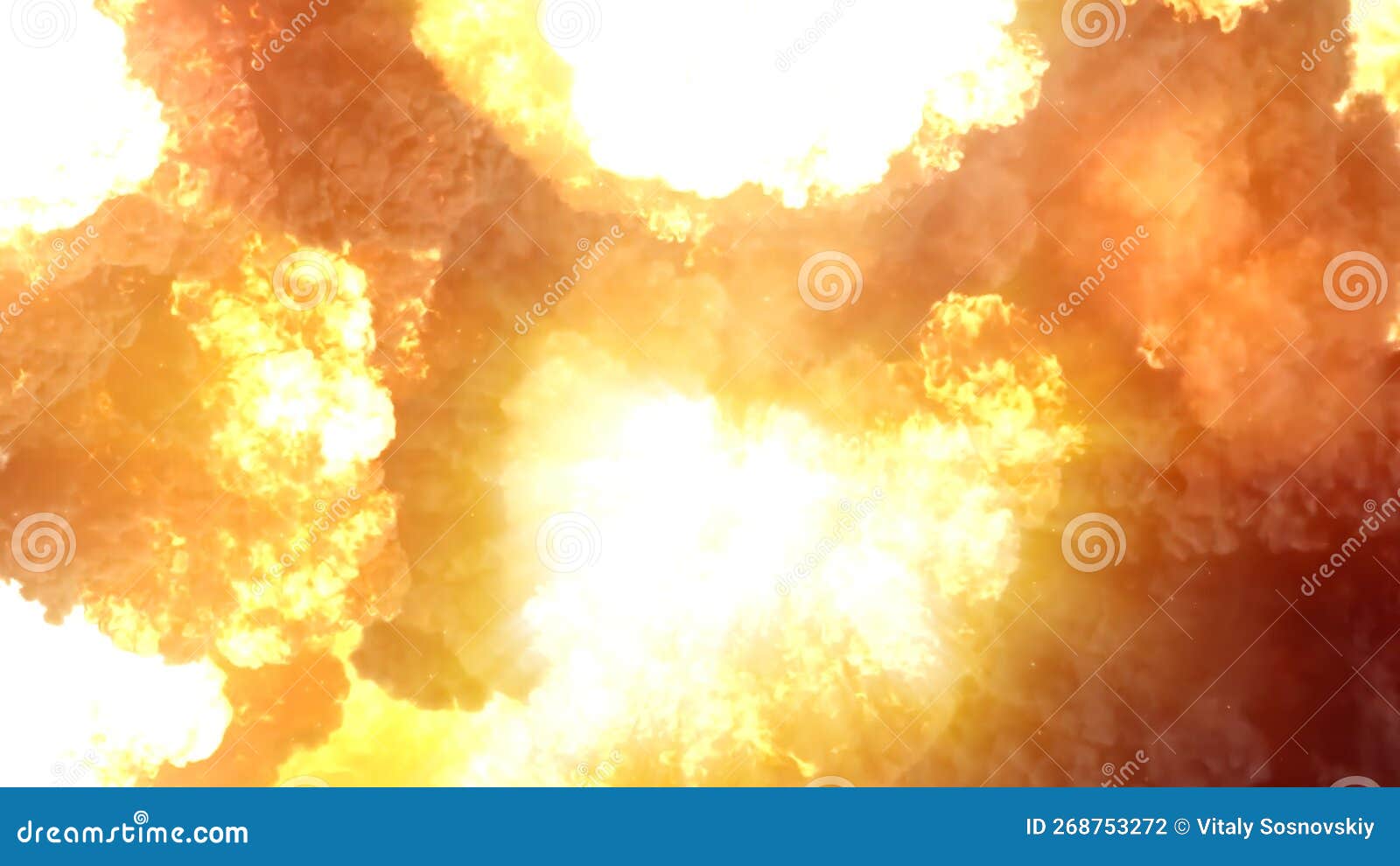 3D Rendering of an Impressive Intense Explosion on a Black Background ...