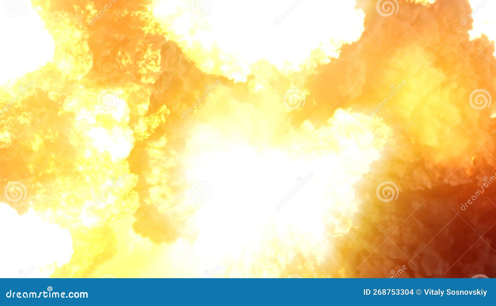 3D Rendering of an Impressive Intense Explosion on a Black Background ...