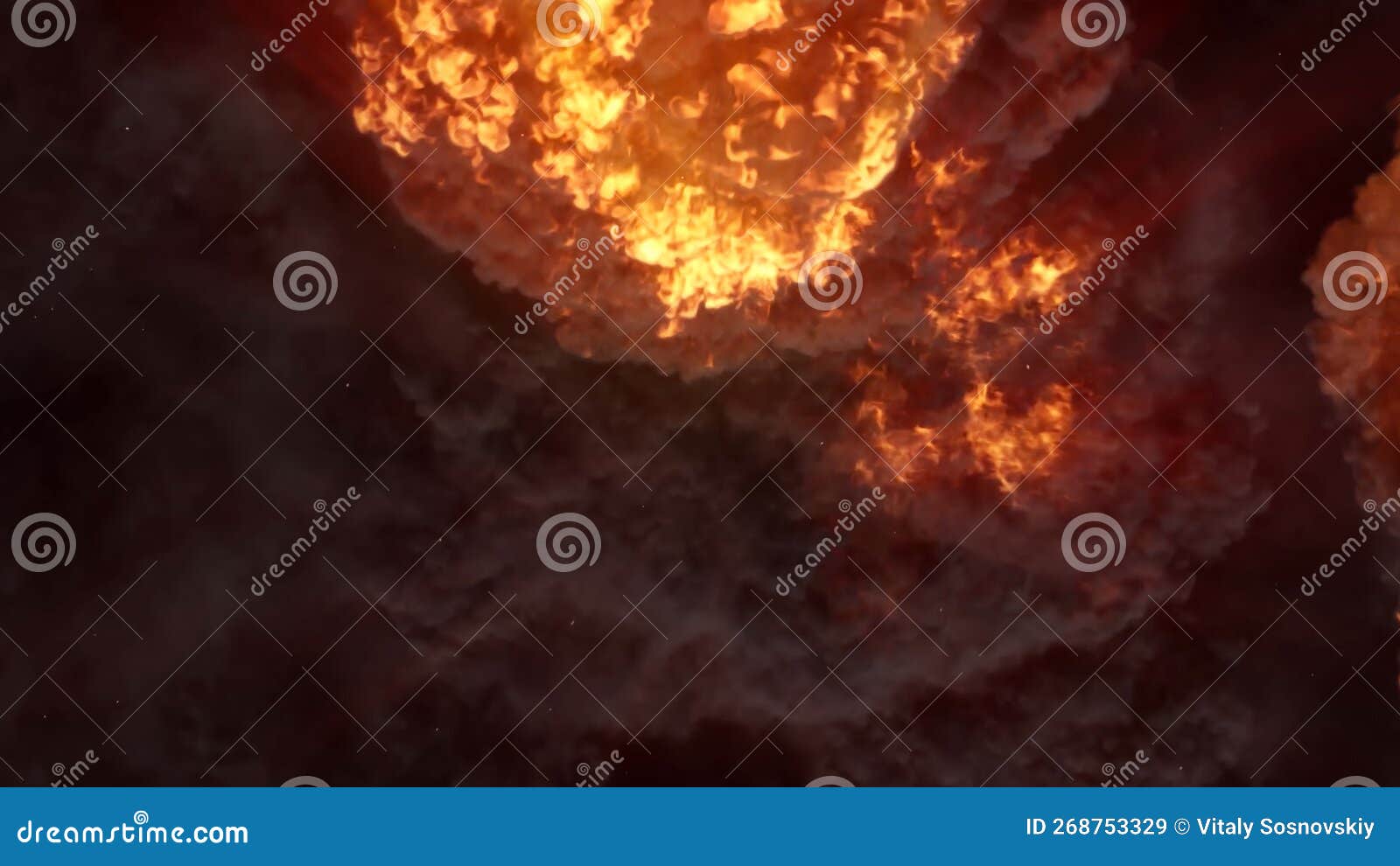 3D Rendering of an Impressive Intense Explosion on a Black Background ...