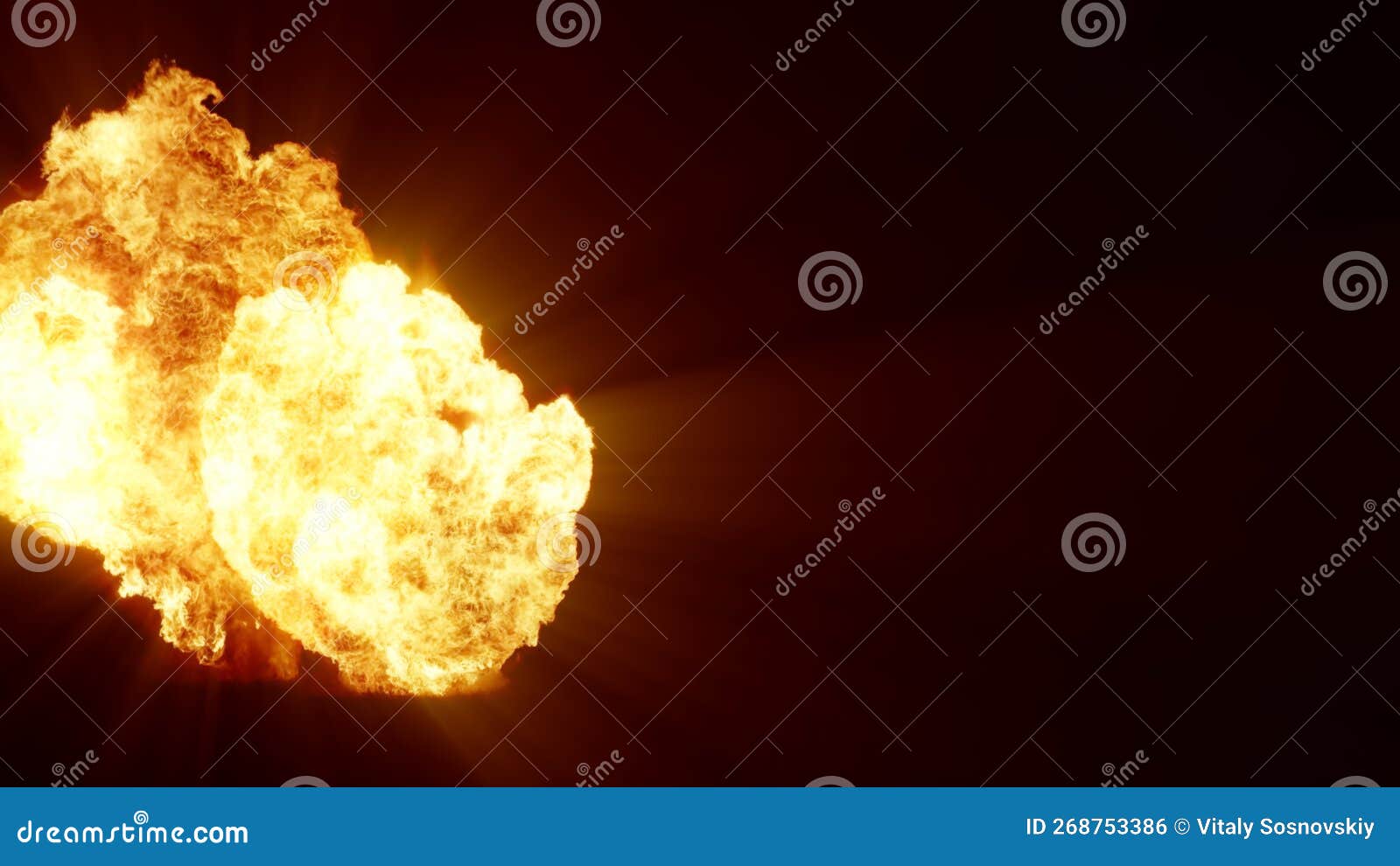 3D Rendering of an Impressive Intense Explosion on a Black Background ...