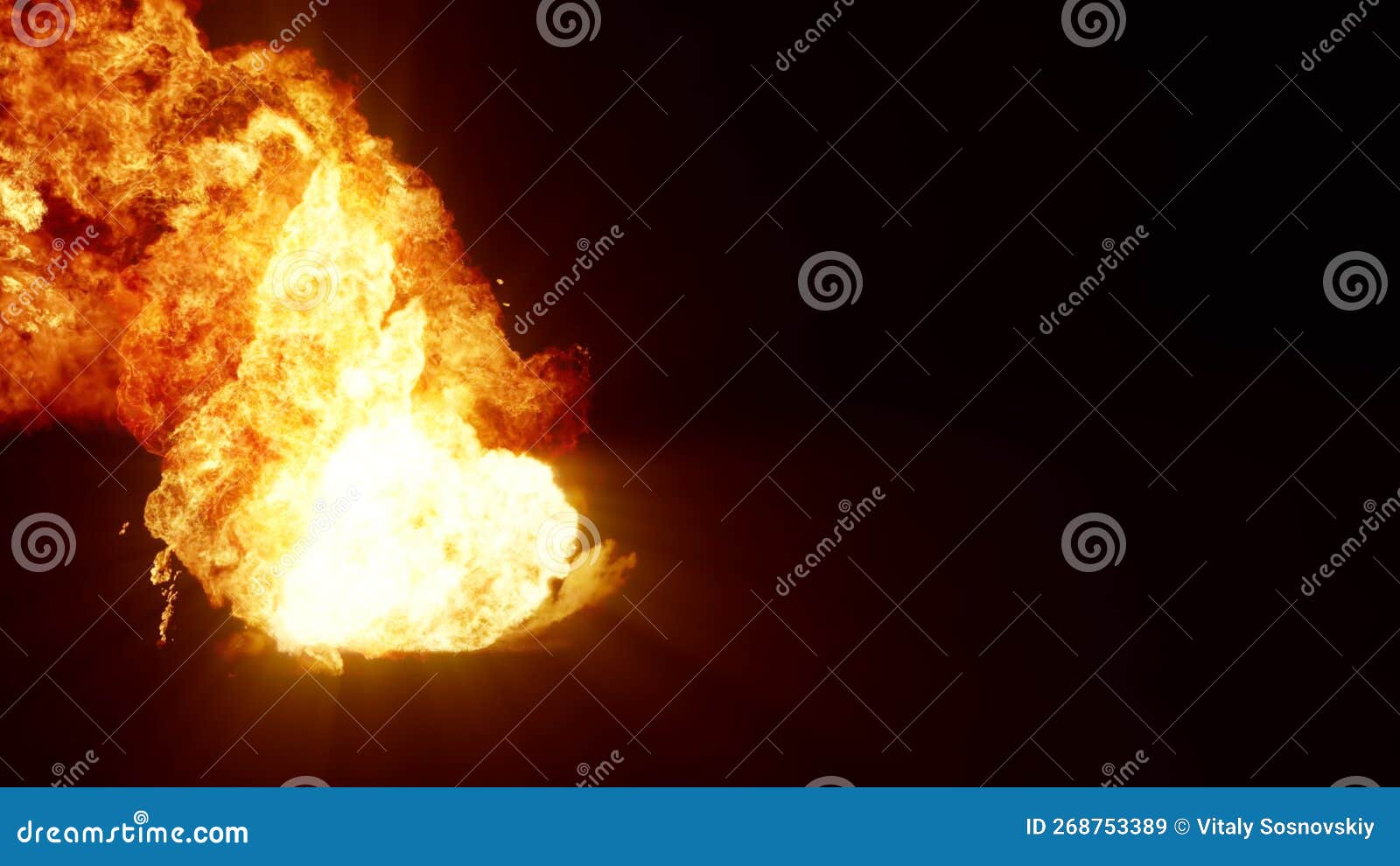 3D Rendering of an Impressive Intense Explosion on a Black Background ...