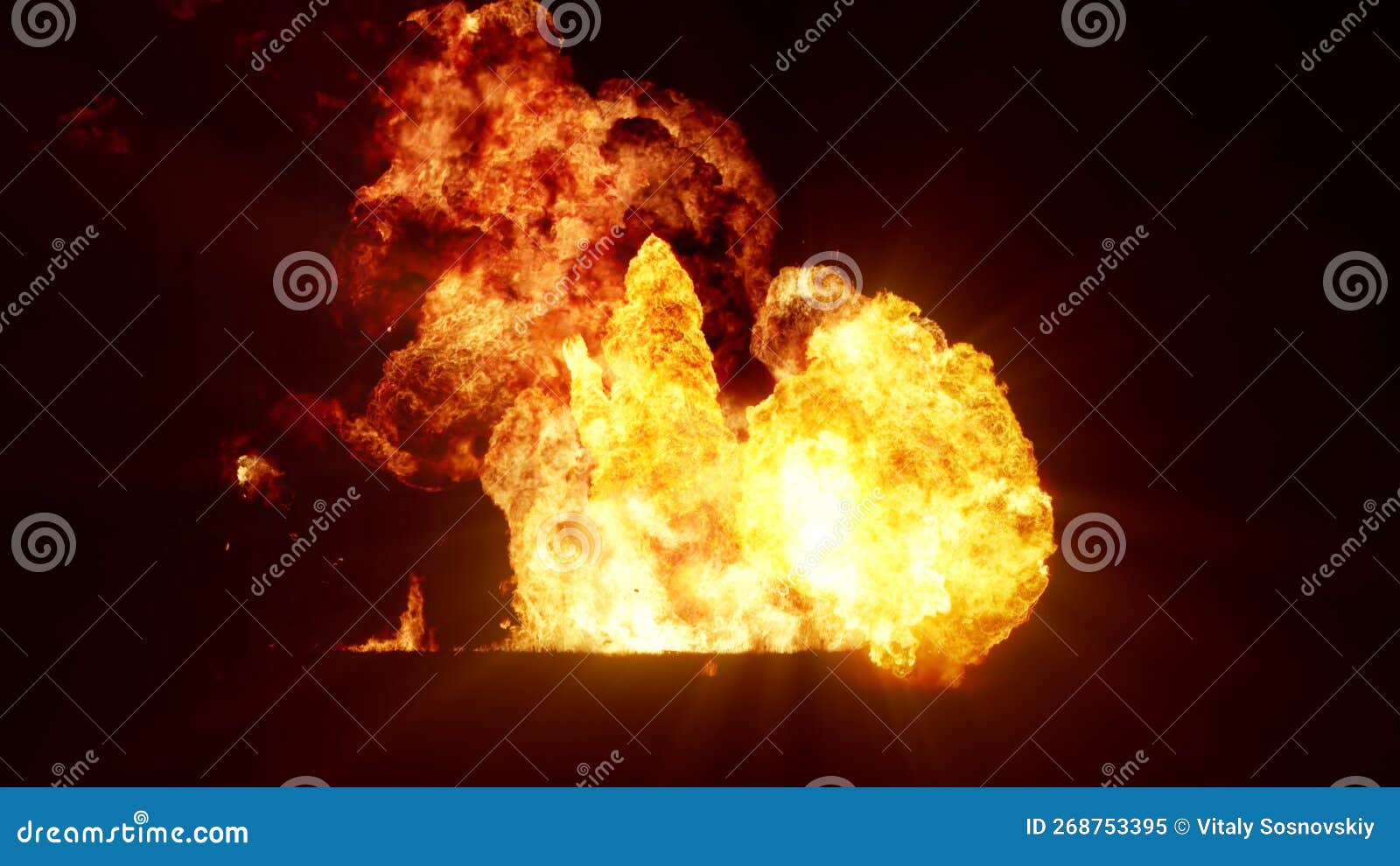 3D Rendering of an Impressive Intense Explosion on a Black Background ...