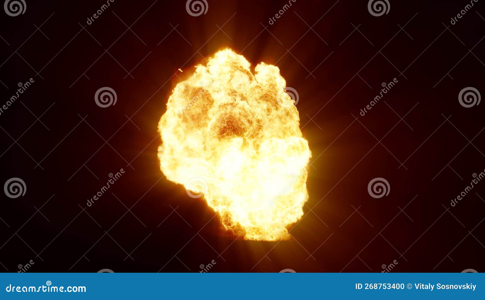 3D Rendering of an Impressive Intense Explosion on a Black Background ...