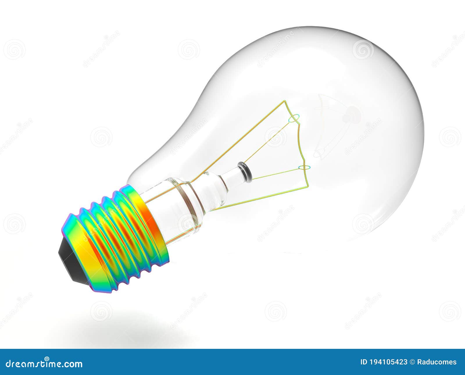 3D Rendering - Incandescent Light Bulb Stock Illustration ...