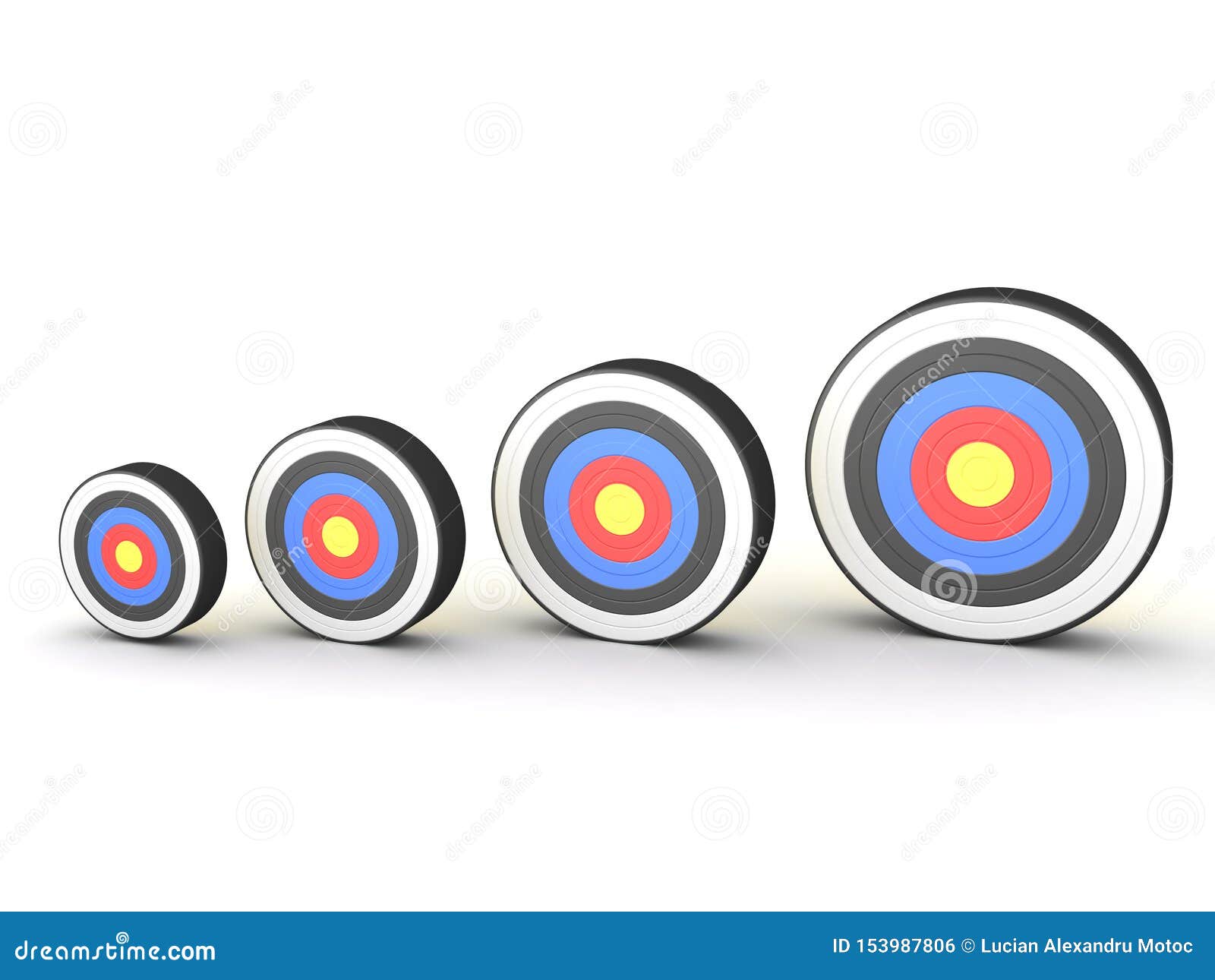 3D Rendering of Increasingly Larger Targets Stock Illustration ...