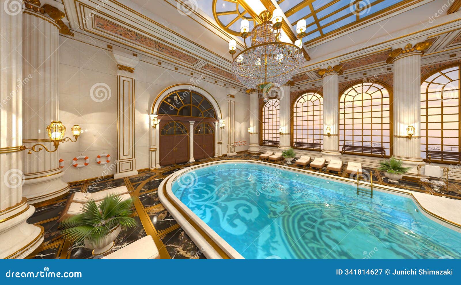 Indoor Swimming Pool And Jacuzzi Design Idea Royalty-Free Stock Image ...