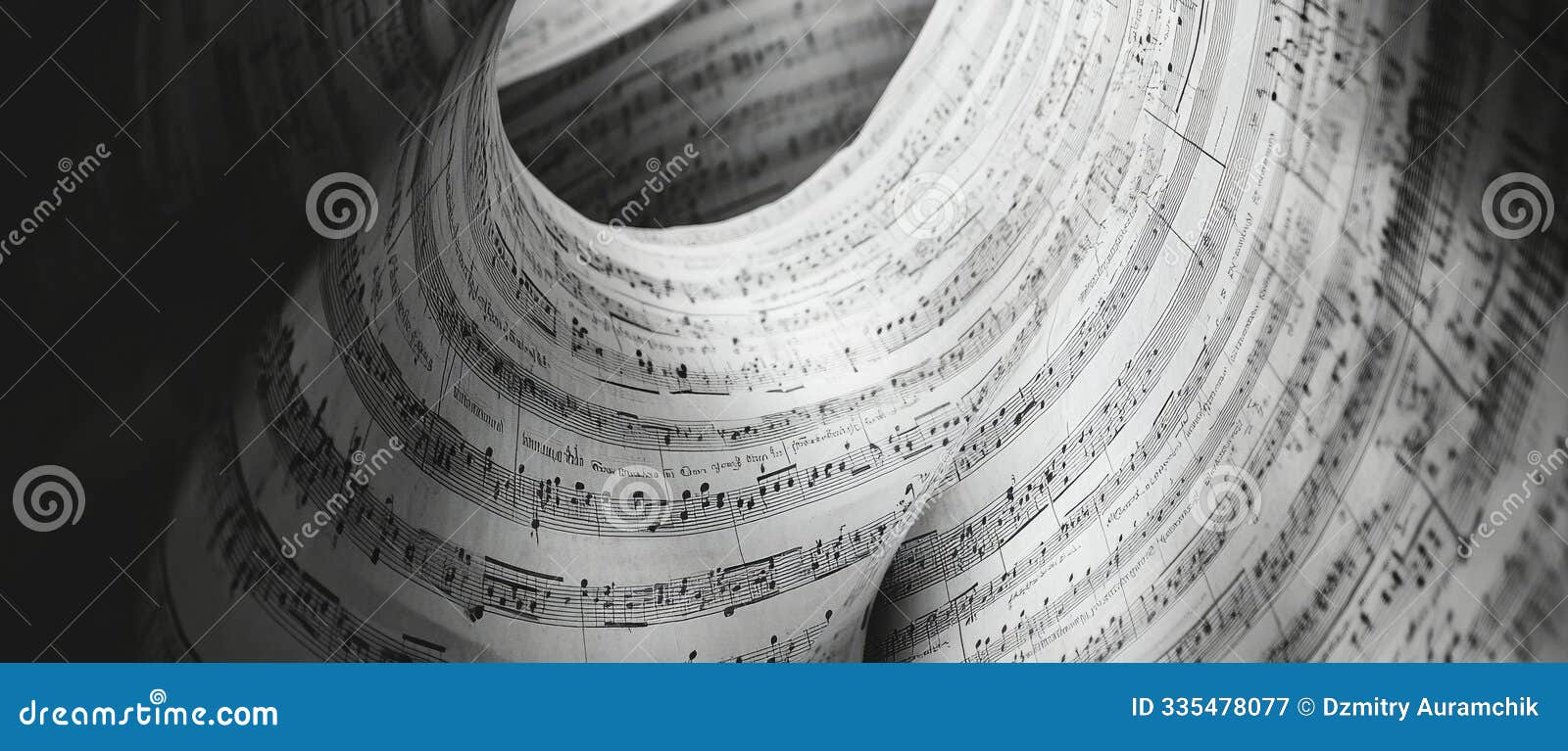 3D Rendering of an Infinite Music Notes Background Stock Illustration ...