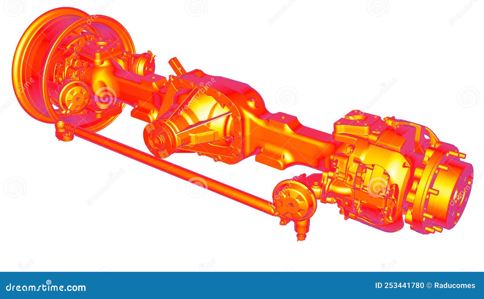 3D Rendering - Infrared View of the Front Axel of a Car Stock ...