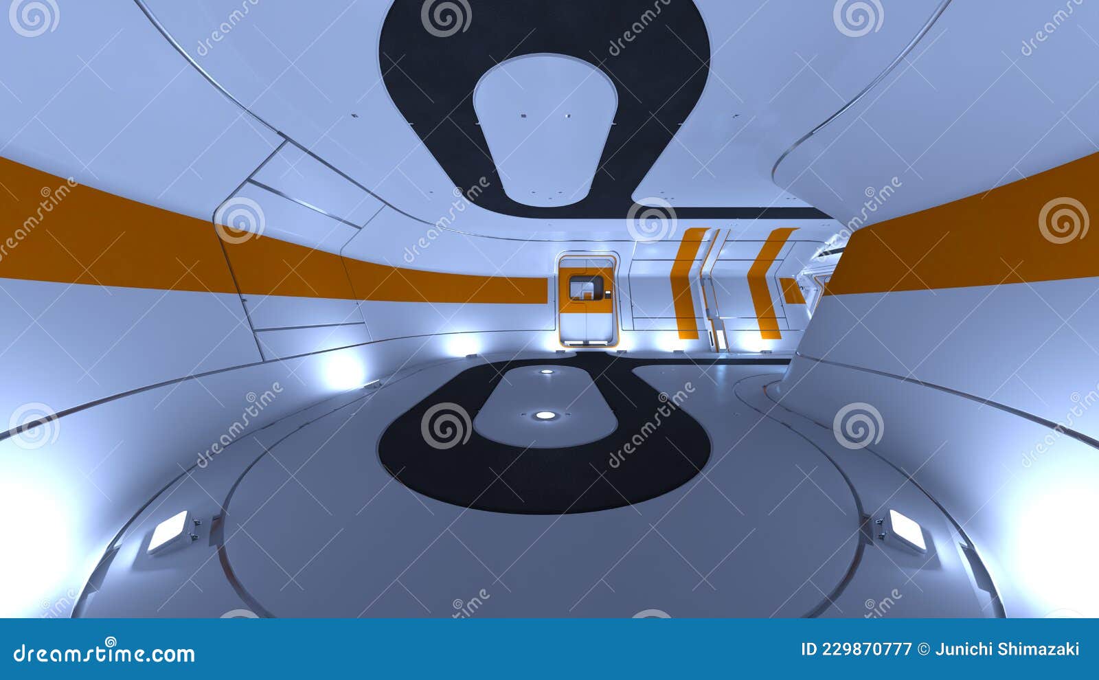 3D Rendering of the Inside the Space Station Passage Stock Illustration ...