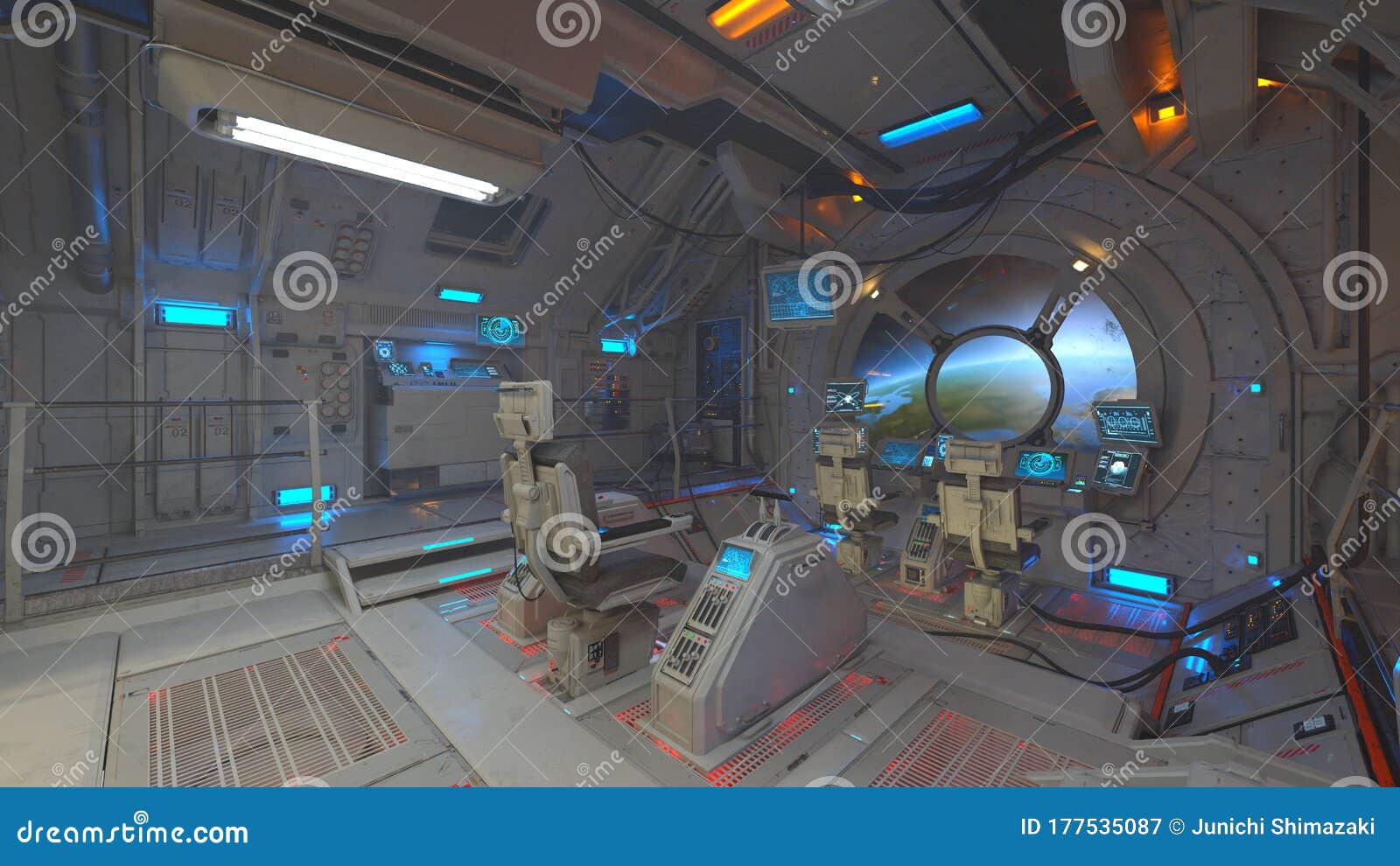 3D Rendering of Inside the Spaceship Stock Illustration - Illustration ...