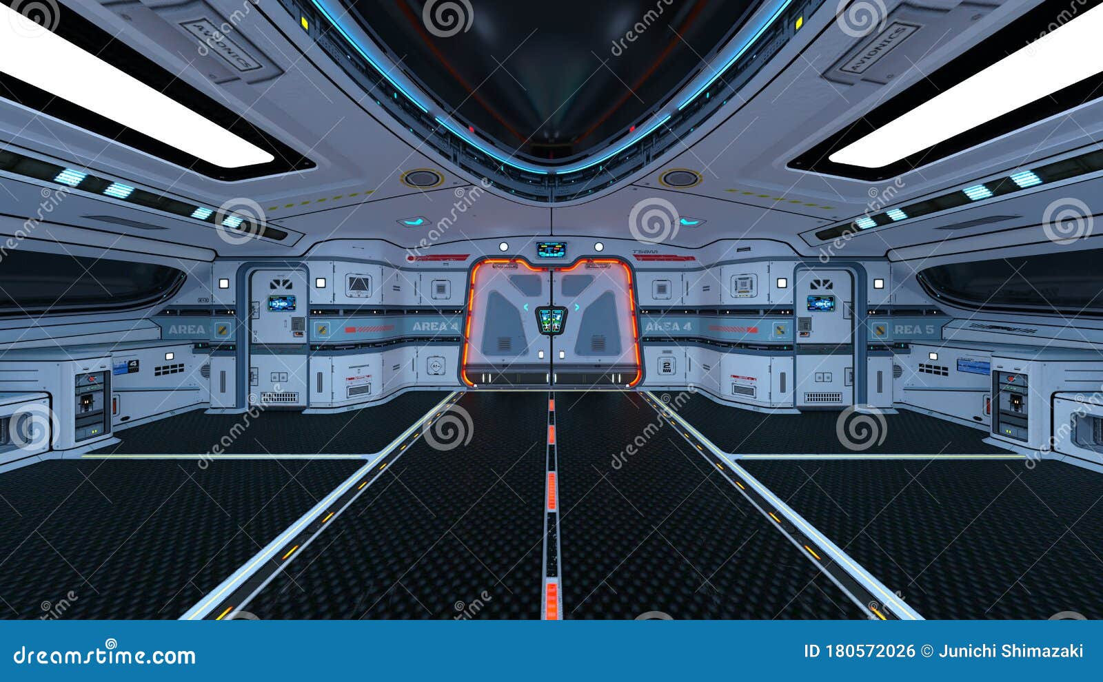 3D Rendering of Inside the Spaceship Stock Illustration - Illustration ...