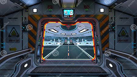 3D Rendering of Inside the Spaceship Stock Illustration - Illustration ...