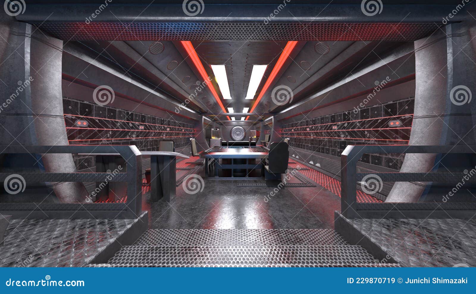 3D Rendering of the Inside the Spaceship Control Room Stock ...