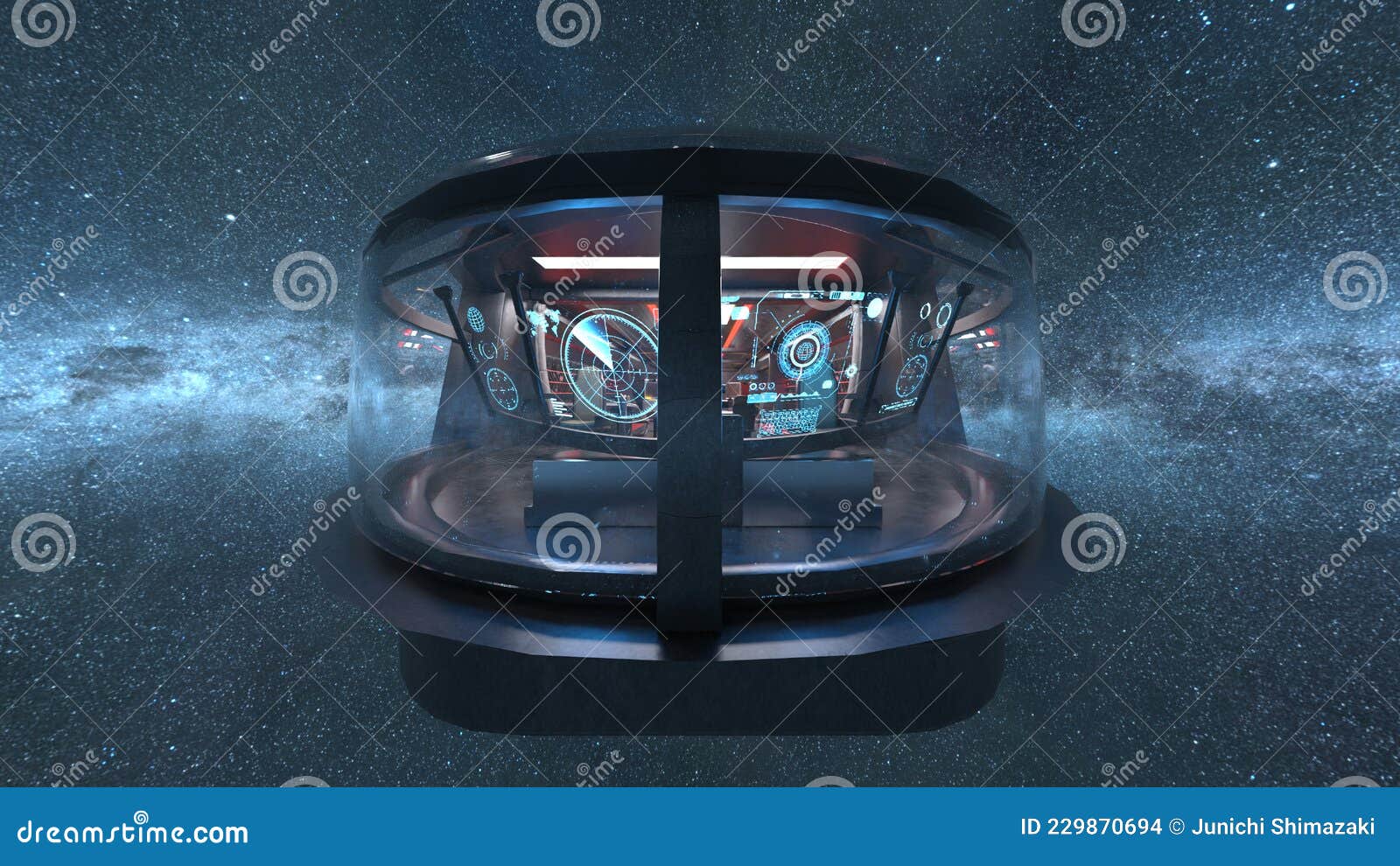 3D Rendering of the Inside the Spaceship Control Room Stock ...