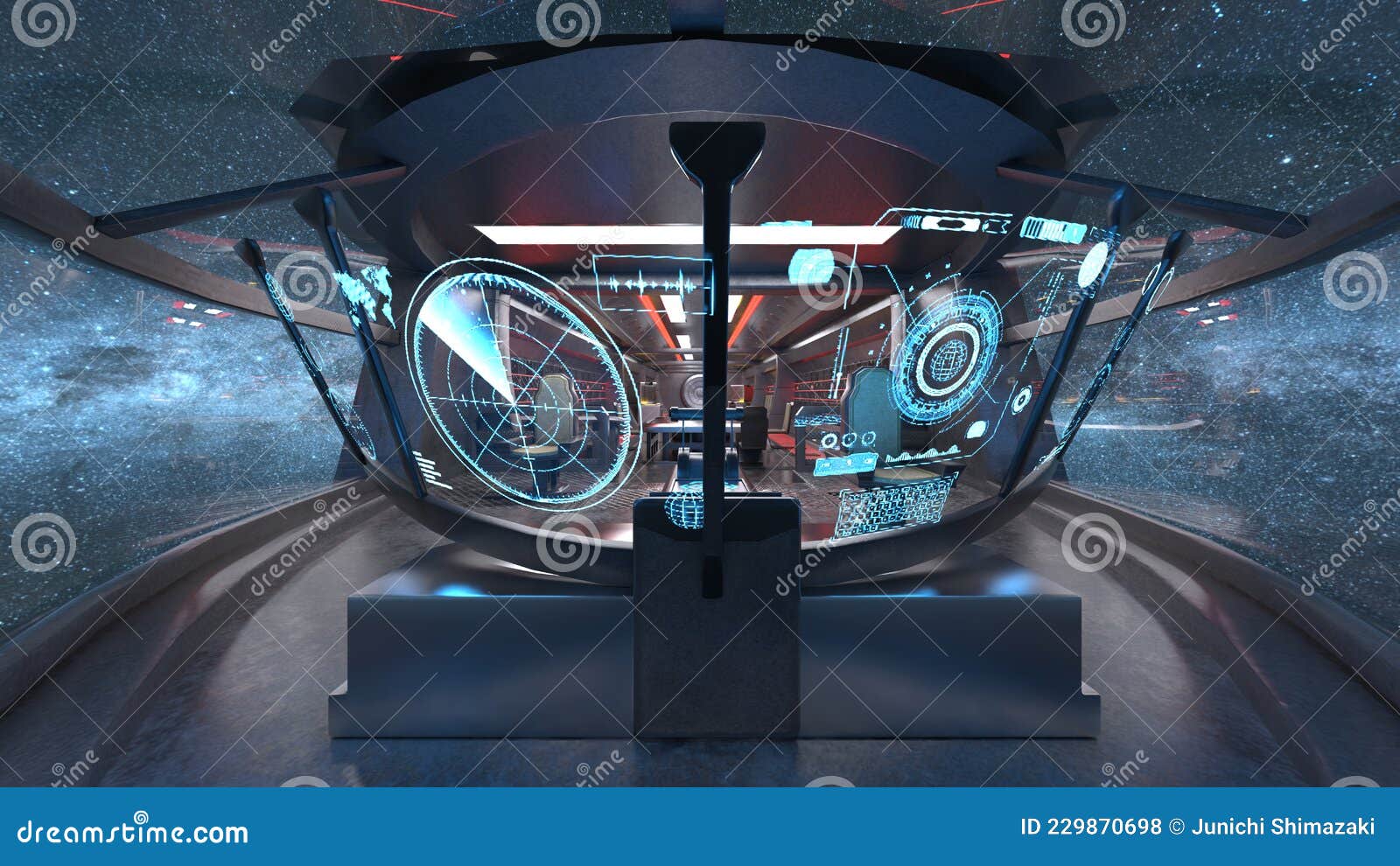 3D Rendering of the Inside the Spaceship Control Room Stock ...