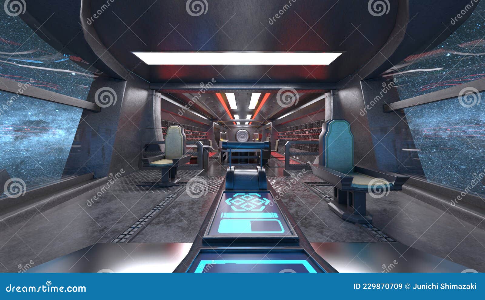 3D Rendering of the Inside the Spaceship Control Room Stock ...