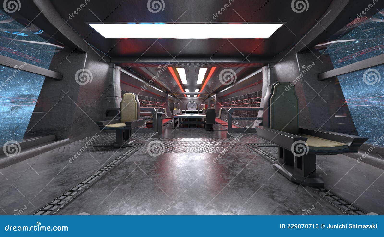 3D Rendering of the Inside the Spaceship Control Room Stock ...