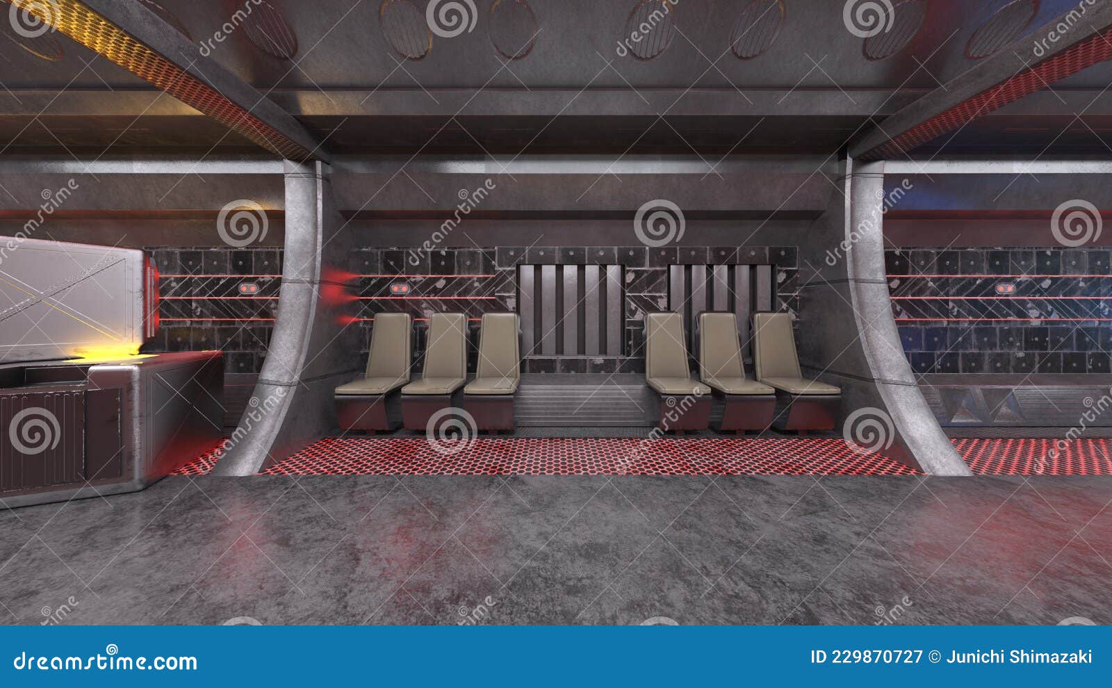 3D Rendering of the Inside the Spaceship Control Room Stock ...