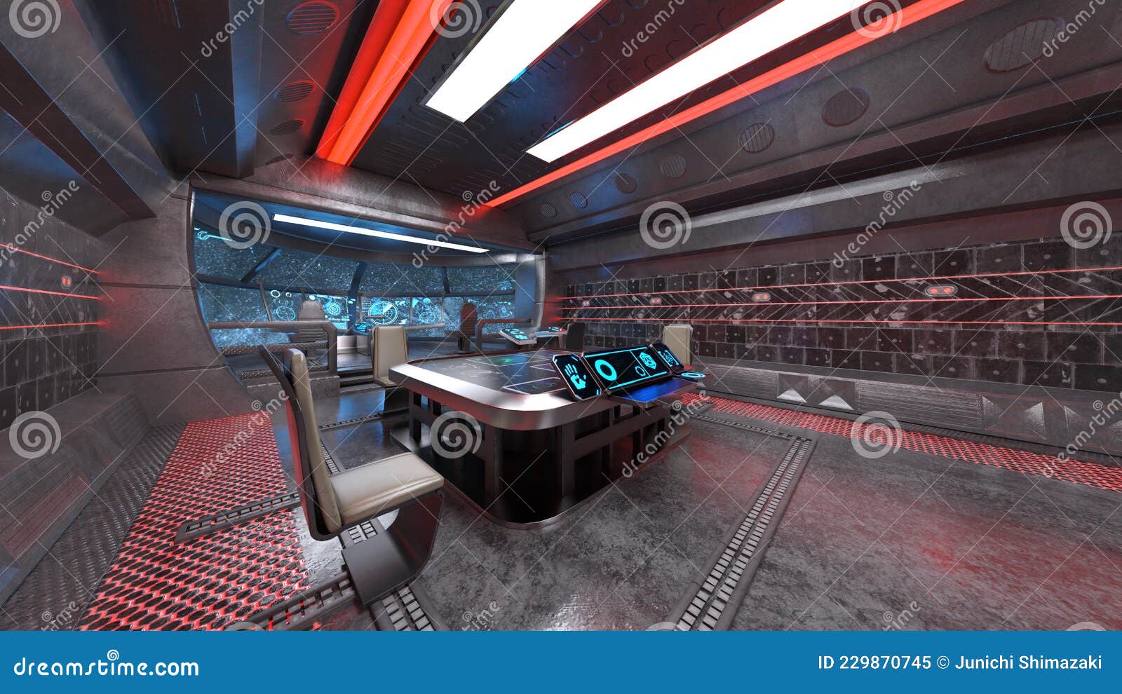 3D Rendering of the Inside the Spaceship Control Room Stock ...