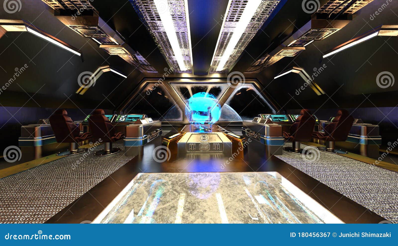 3D Rendering of Inside the Spaceship Stock Illustration - Illustration ...
