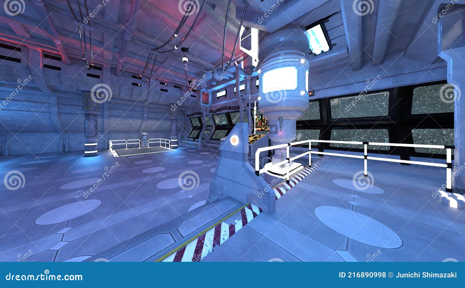 3D Rendering of Inside the Spaceship Stock Illustration - Illustration ...