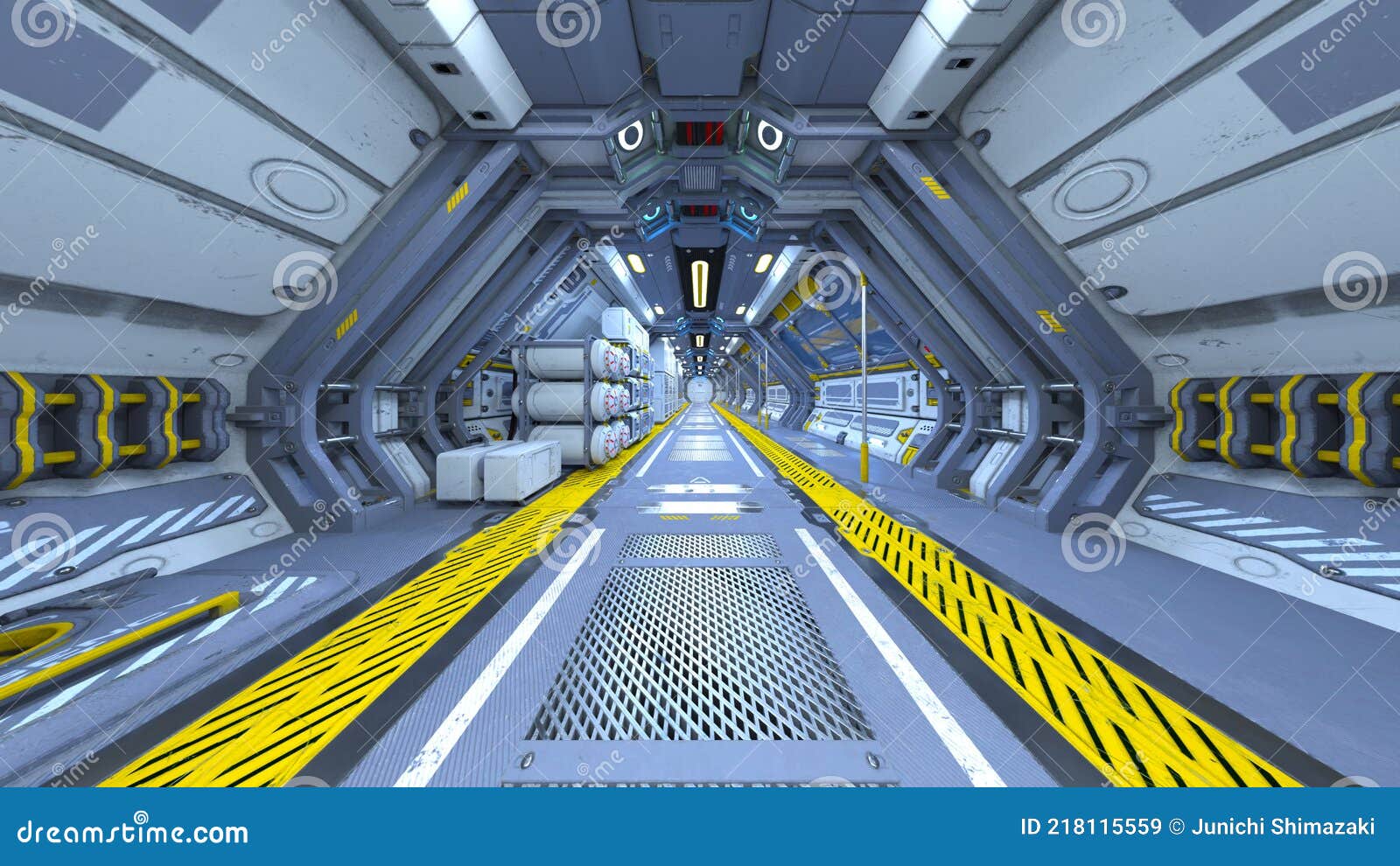 3D Rendering of Inside the Spaceship Stock Illustration - Illustration ...